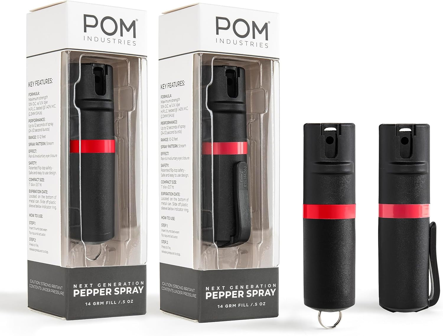 Pepper Spray Combo Pack Clip & Keychain - Maximum Strength OC Spray ...