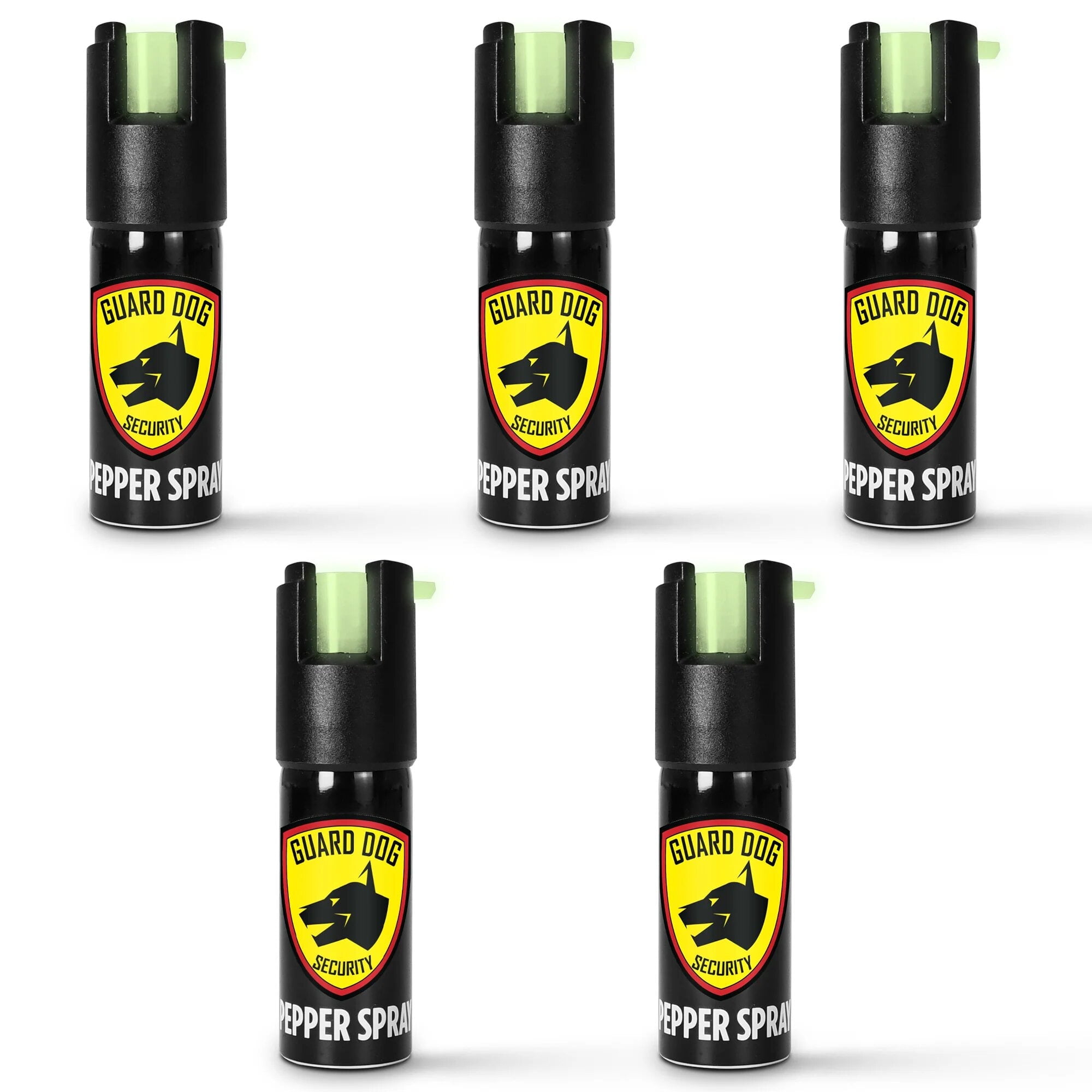 Guard Dog Security Pepper Spray Set, Glow in Dark, 16 Ft Range, 5 Pack ...