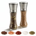 Pepper and Salt Grinder Set of 2, Adjustable Coarseness Spice Mill ...