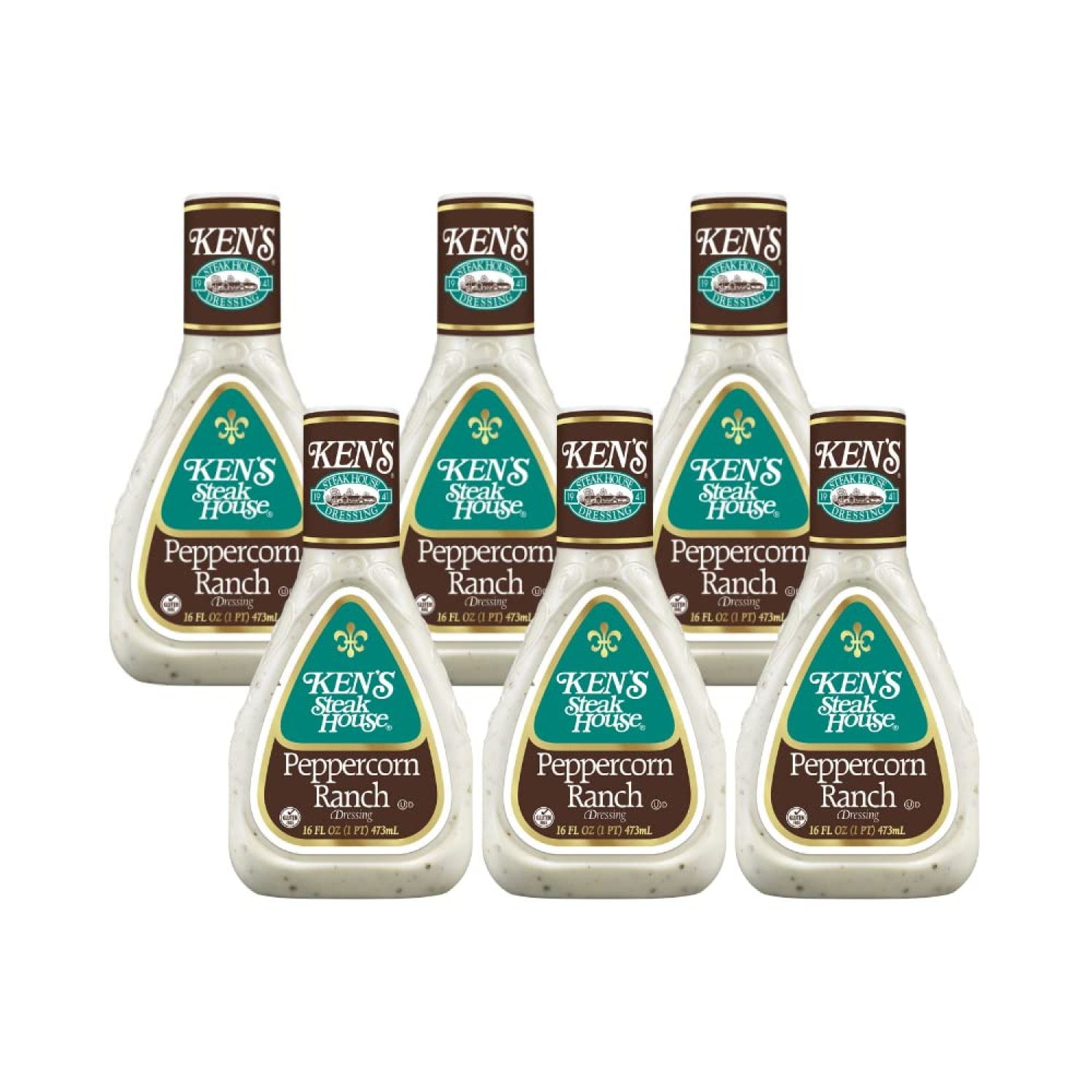 Peppercorn Ranch Dressing (Peppercorn Ranch, 16 Fl Oz, Pack of 6 ...