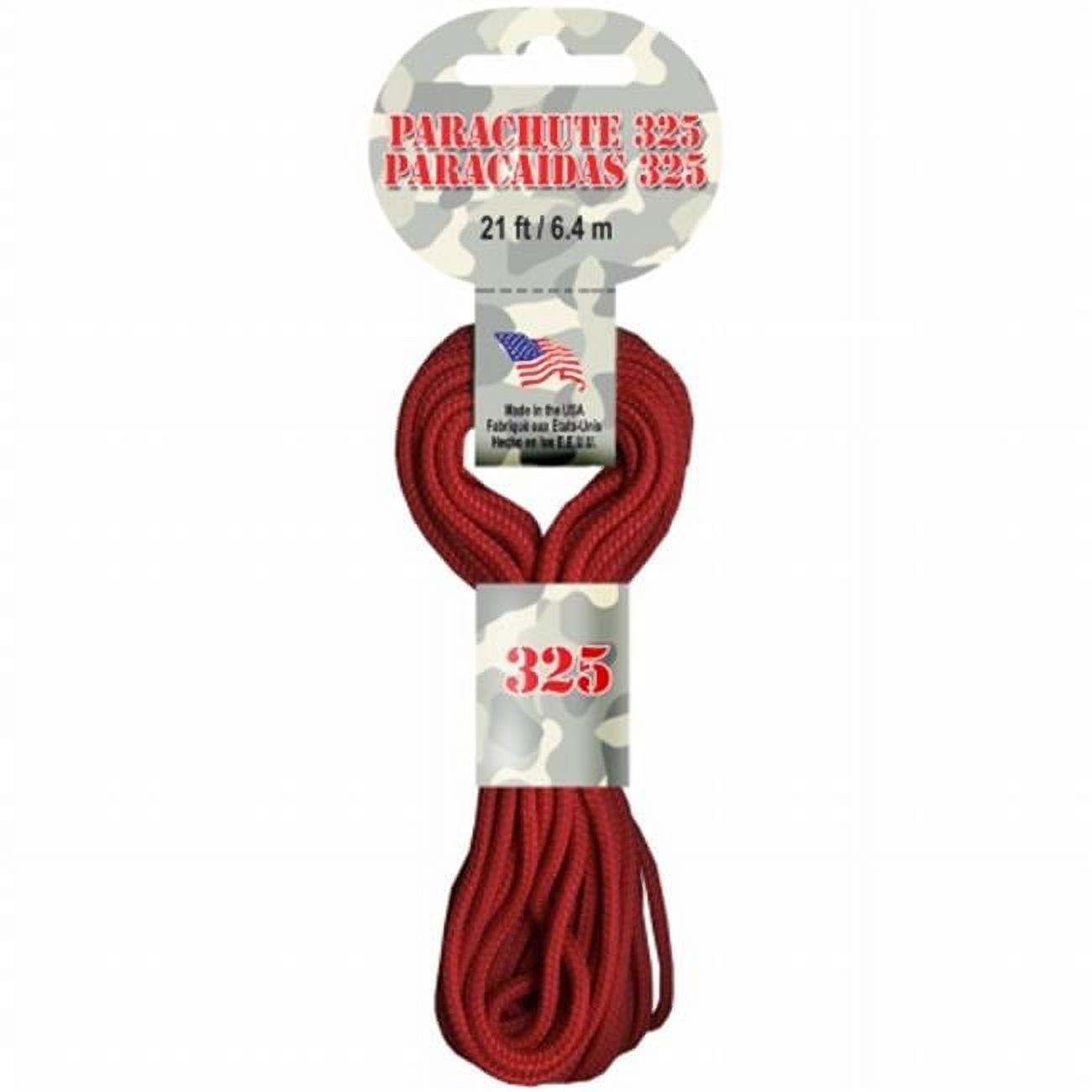 Pepperell Braiding Parachute Cord 3mmx21'-Red - Walmart.com