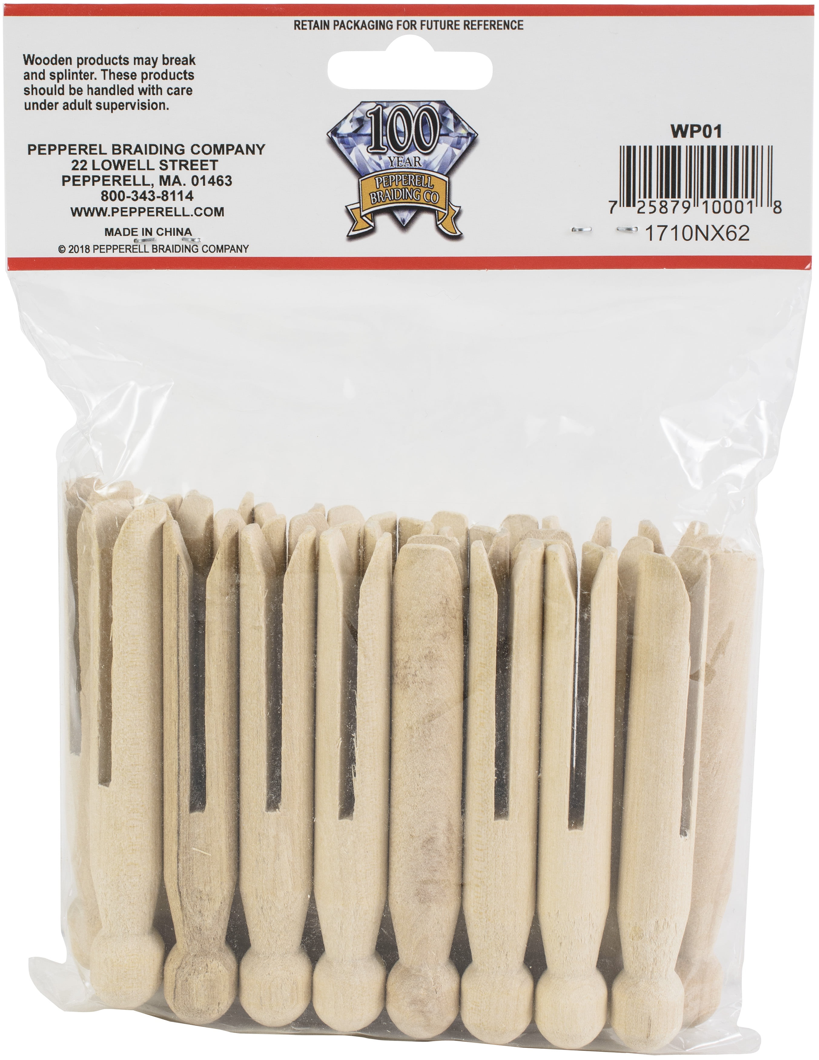 Pepperell Crafts Doll Pins 25/Pkg-3.75"X0.5" - Walmart.com