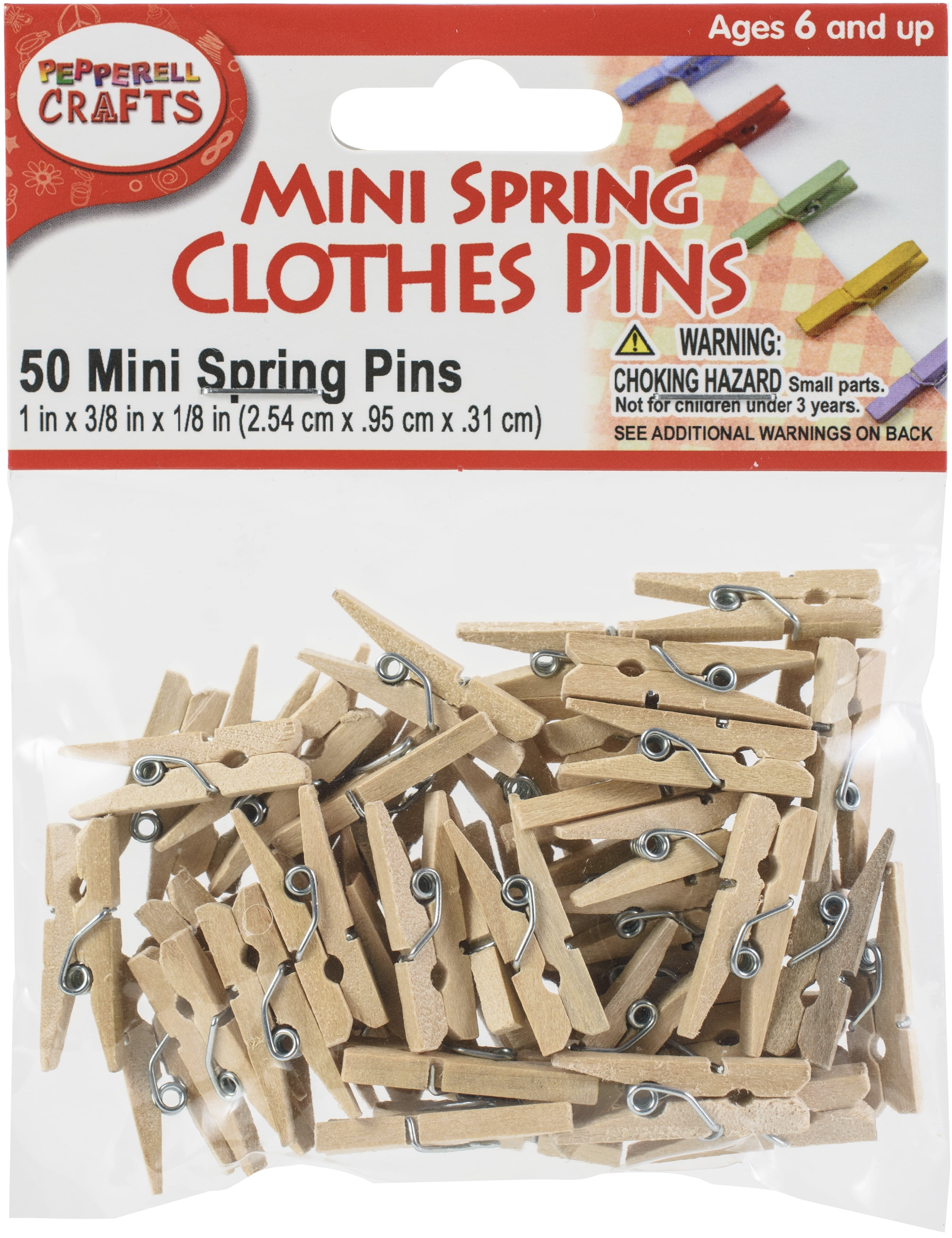 Pepperell Crafts Mini Spring Pins 50/Pkg-1"X0.375"X0.125" - Walmart.com