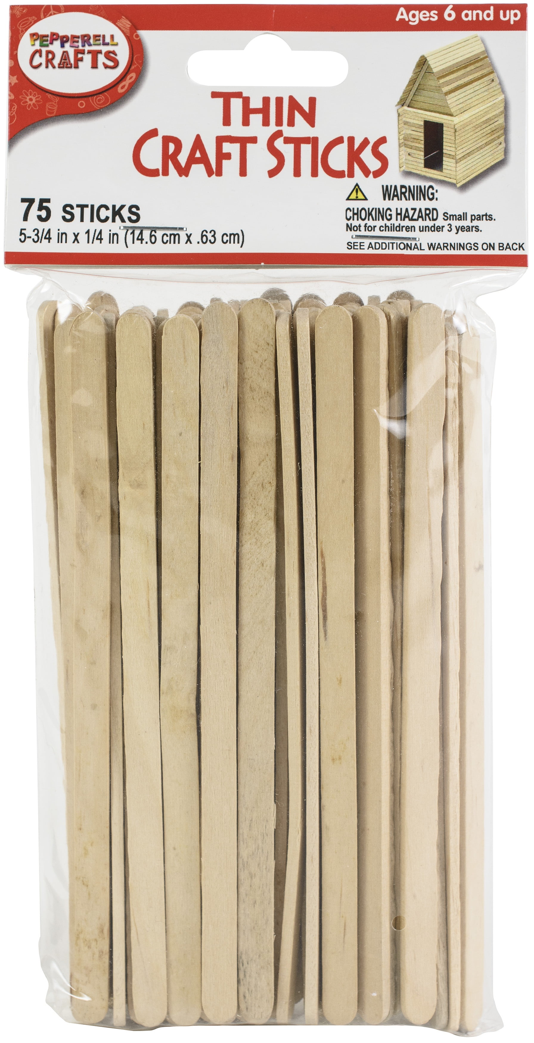 NM01 Thin Craft Sticks, 75 Pack, 5.75x0.25 Inches, Wood Popsicle Frame ...