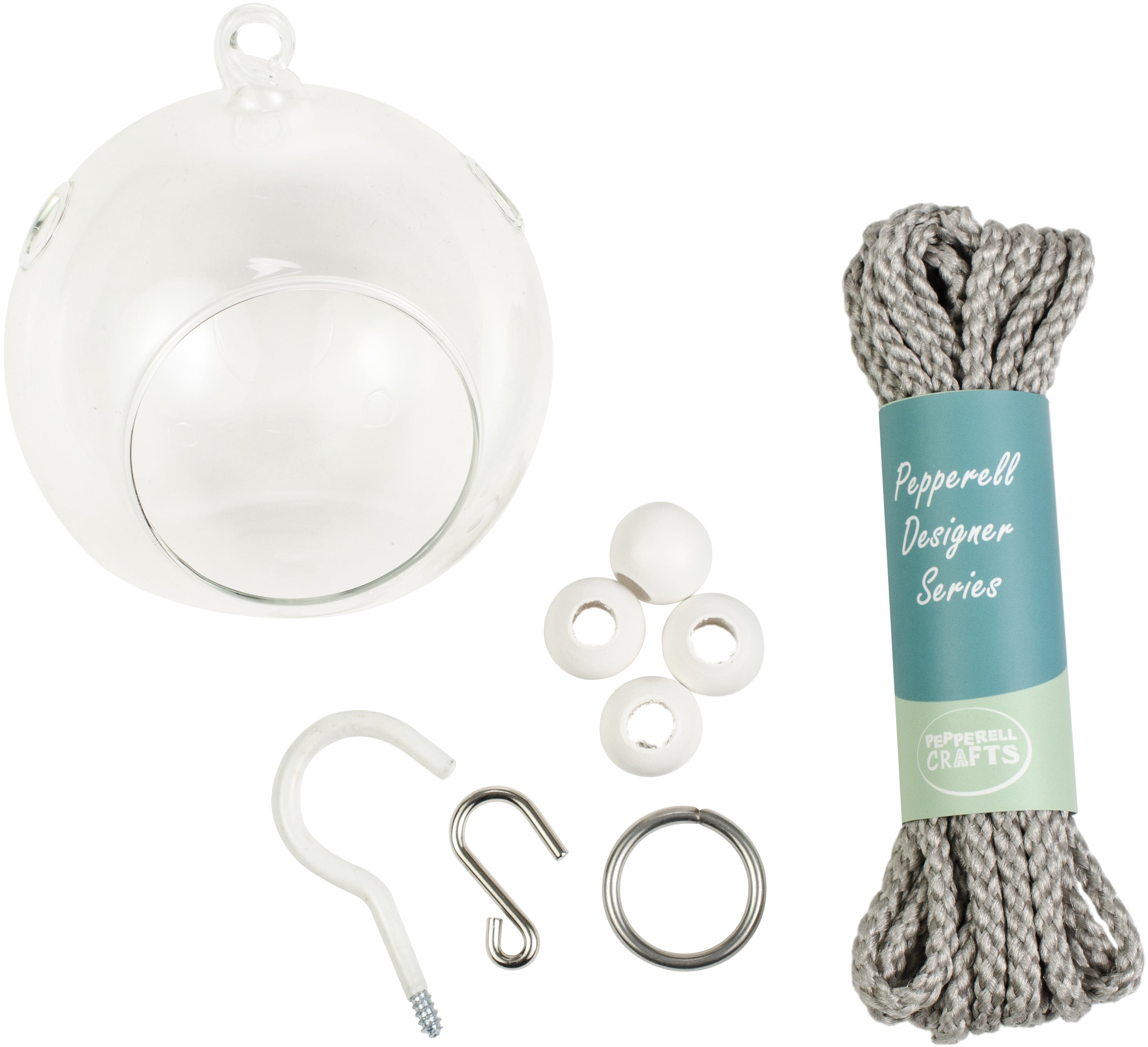 Pepperell Designer Macrame Hanging Terrarium Kit-Gray - Walmart.com