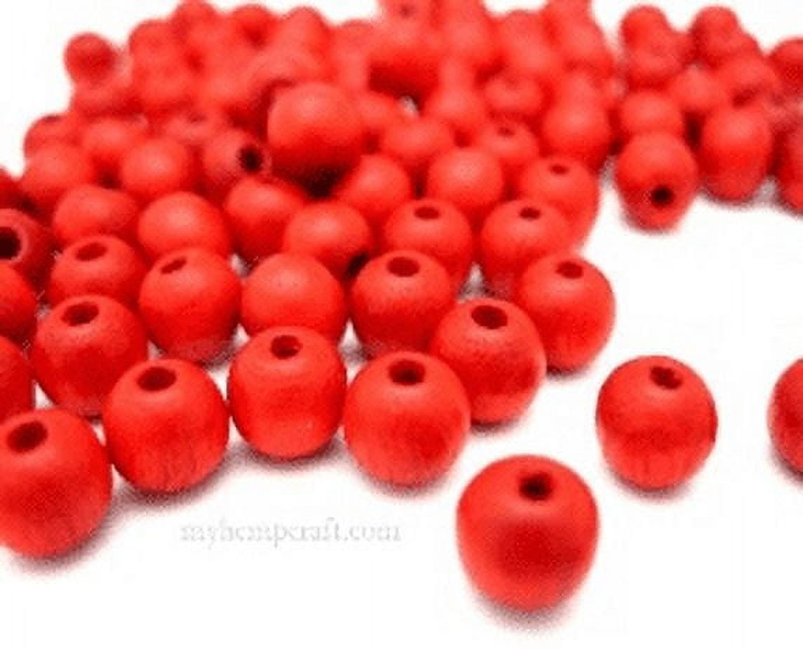 Pepperell Macrame Craft Wood Beads 20mm (.79 inch) Wood Beads Red ...