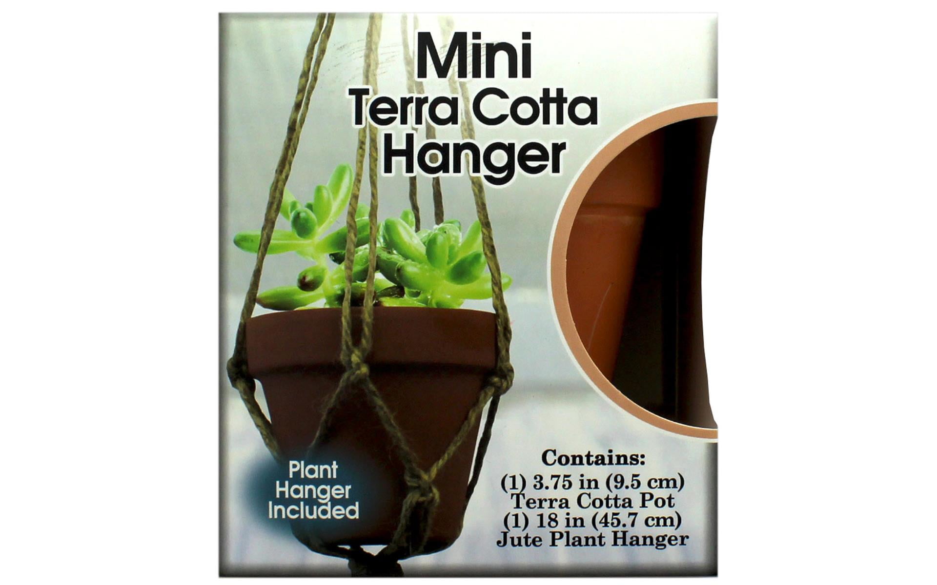 Pepperell Mini Terra Cotta Pot & Jute Plant Hanger Set- - Walmart.com