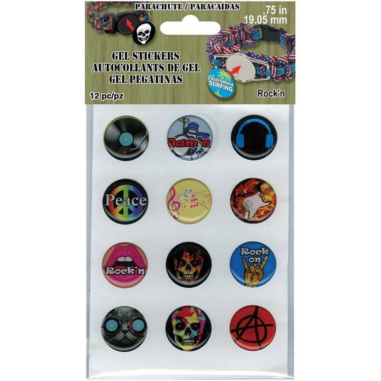 Pepperell PCGS19MM-1903 Rockin -Gel Stickers Paracord, 19 mm - Walmart.com