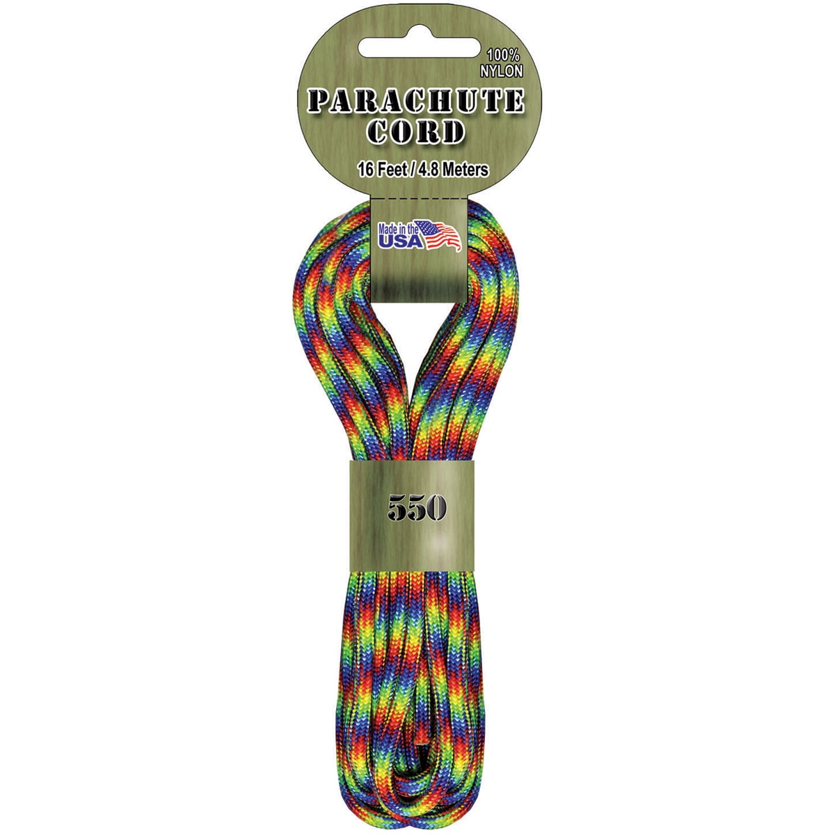 Pepperell Parachute Cord 550 Nylon 16ft Aurora Bor - Walmart.com