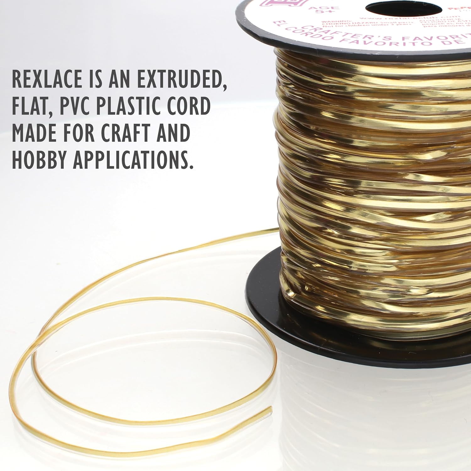Rexlace Flat Plastic Lacing – Boondoggle String, Holographic Gold, 0. ...