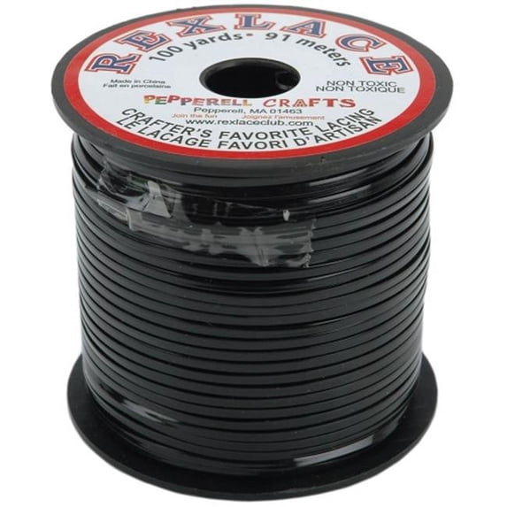 Rexlace, Plastic Craft Lace, 3/32 in Wide, Black, 100 Yards - Walmart.com