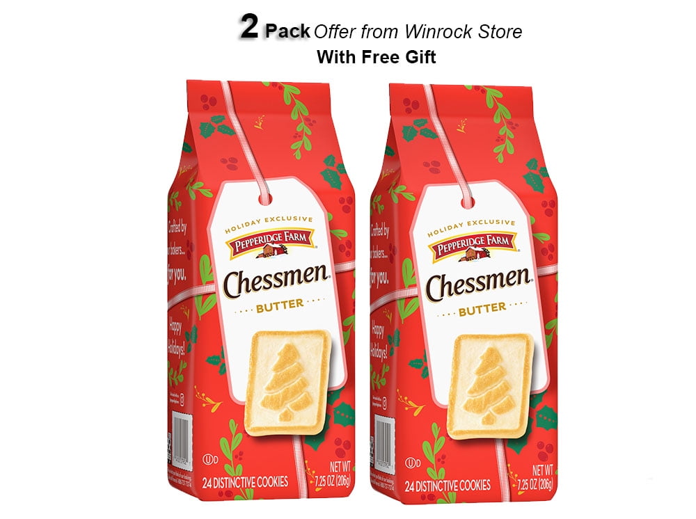 Pepperidge Farm Chessmen Butter Cookies, 7.25 oz Bag (2 Pack) Free Gift ...