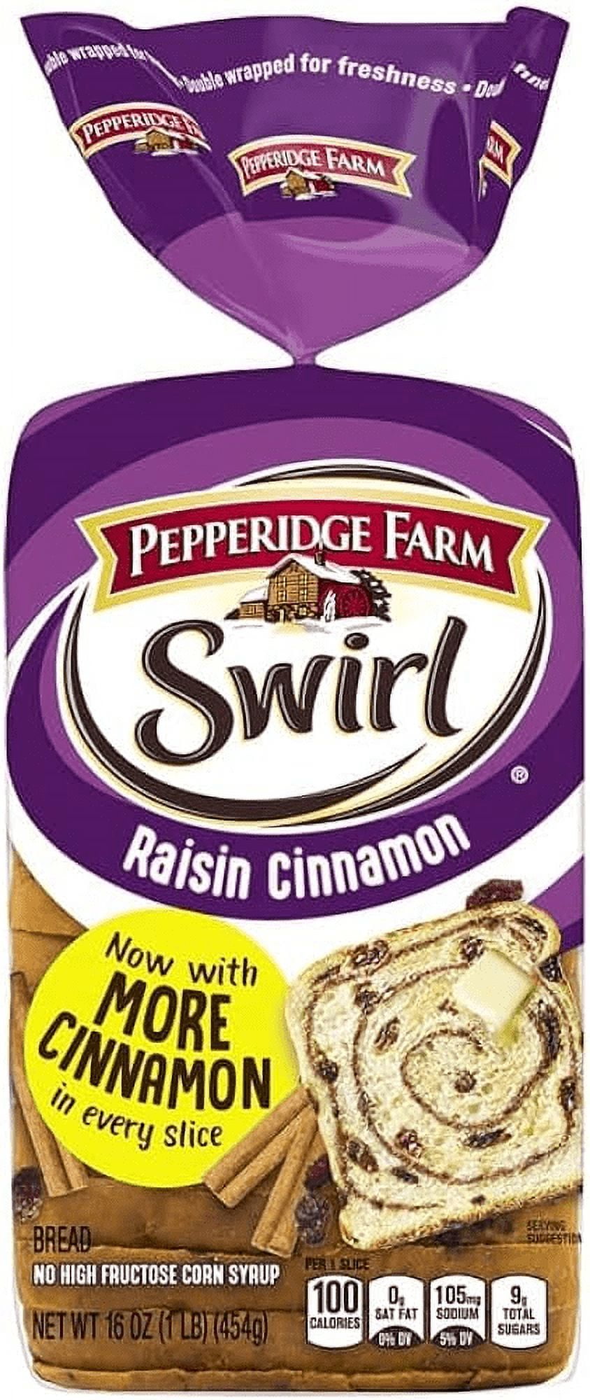 Pepperidge Farm Cinnamon Raisin Swirl Bread, 4-Pack 16 oz. Loaves 7111 ...