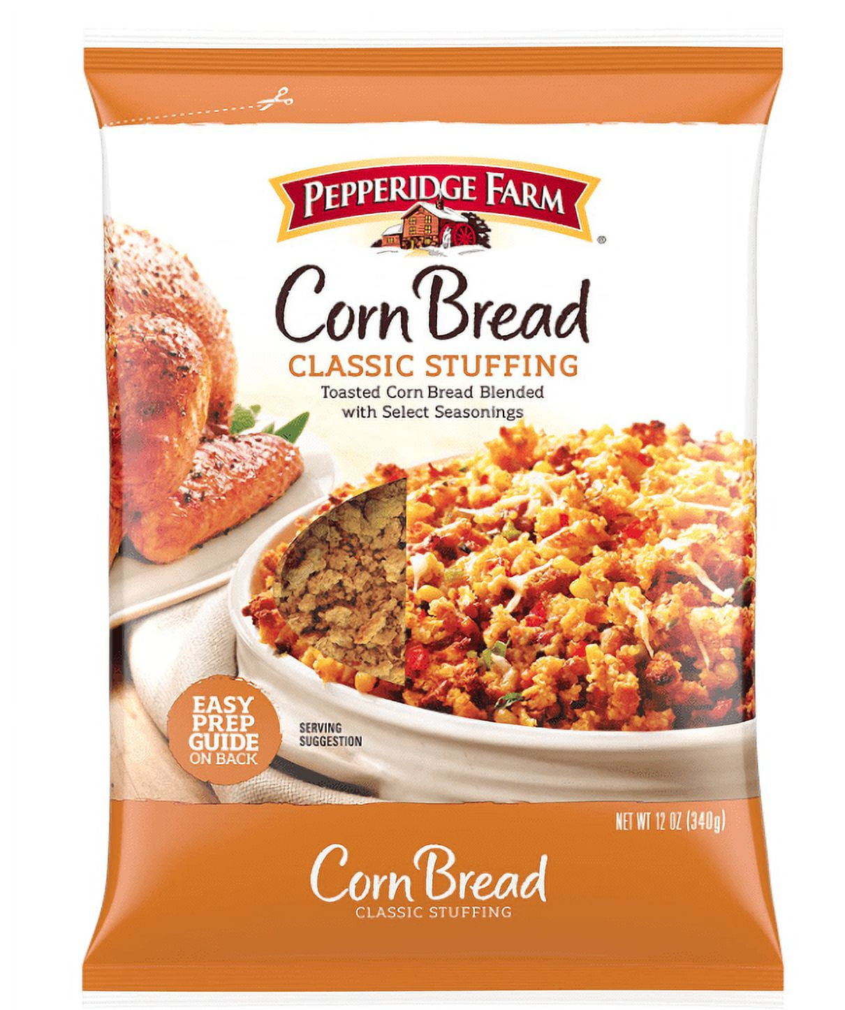 Pepperidge Farm Corn Bread Stuffing, 12 oz, Toasted Corn Bread ...