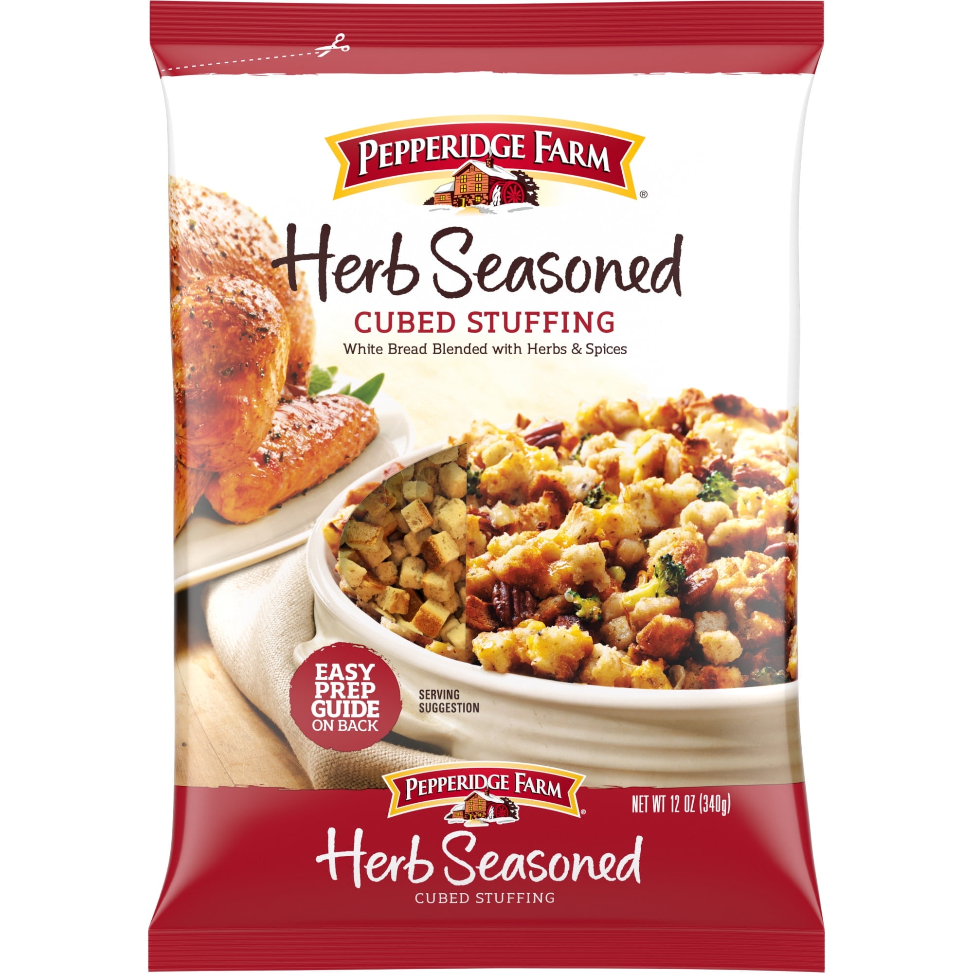 Pepperidge Farm Cubed Herb Stuffing Mix, 12 oz – Easy Holiday Side, 1 ...