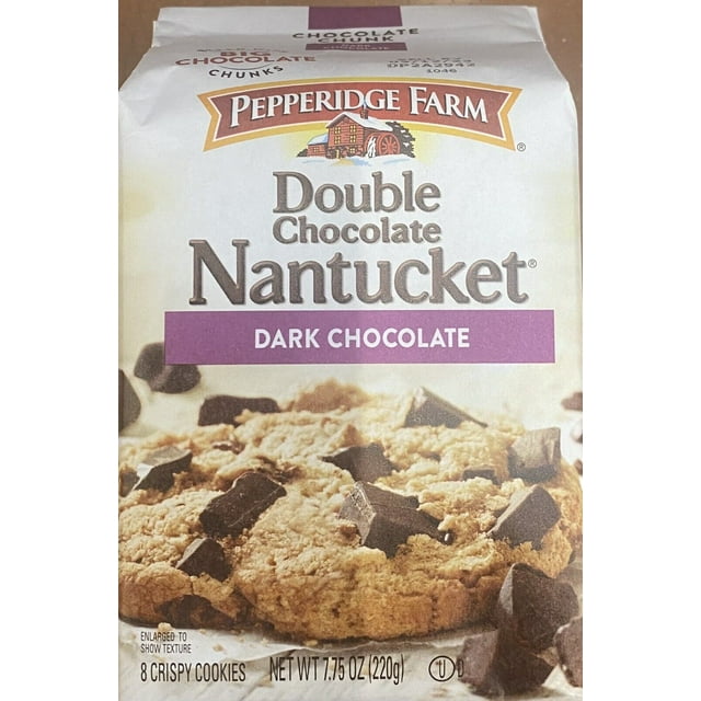 Pepperidge Farm Double Chocolate Nantucket DARK CHOCOLATE Cookies 7.75 ...