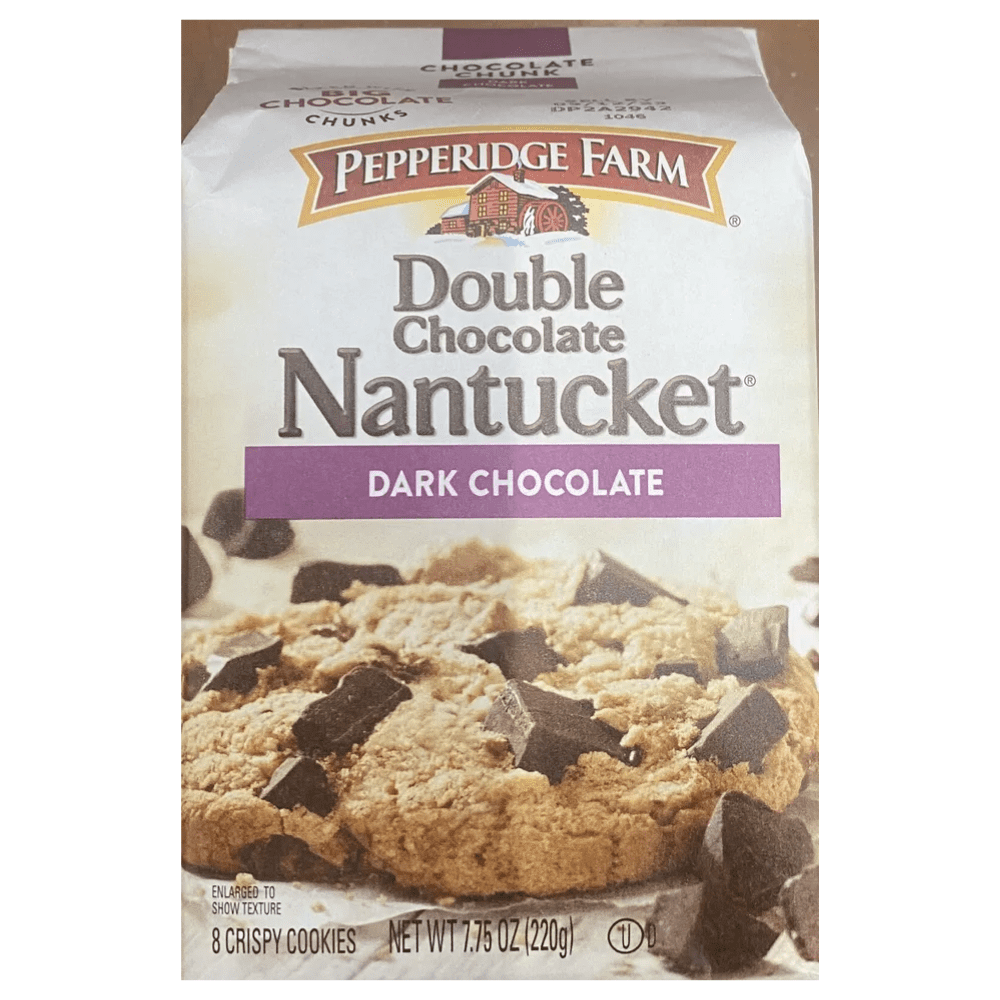 Pepperidge Farm Double Chocolate Nantucket DARK CHOCOLATE Cookies 7.75 ...