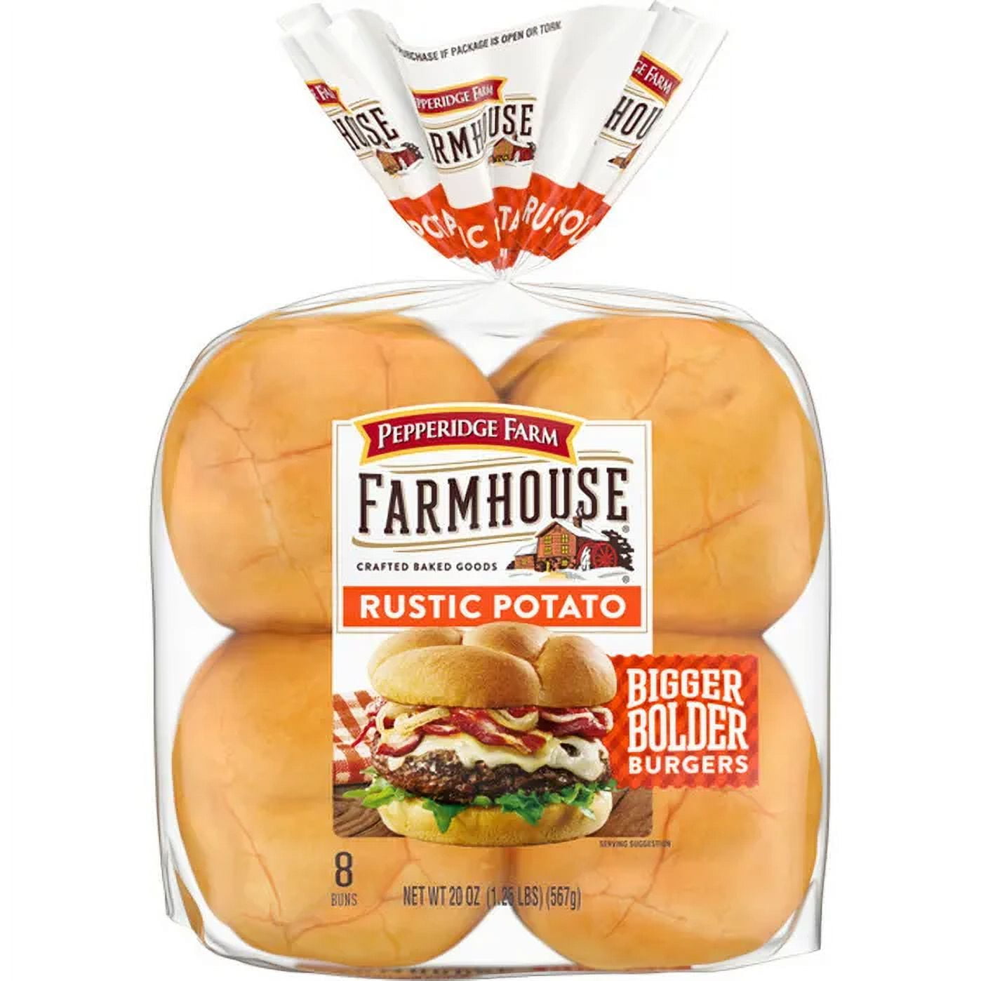 Pepperidge Farm Farmhouse Rustic Potato Hamburger Buns, 4-Pack 8 Count ...