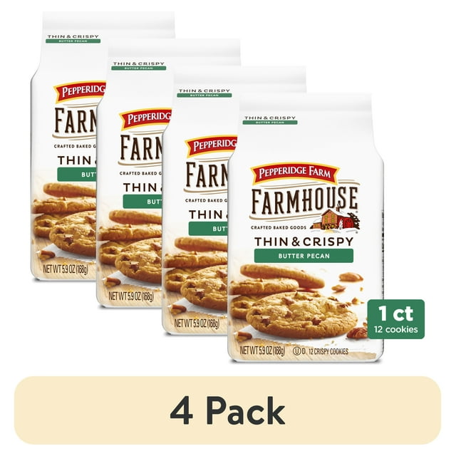 (4 pack) Pepperidge Farm Farmhouse Thin & Crispy Butter Pecan Cookies ...