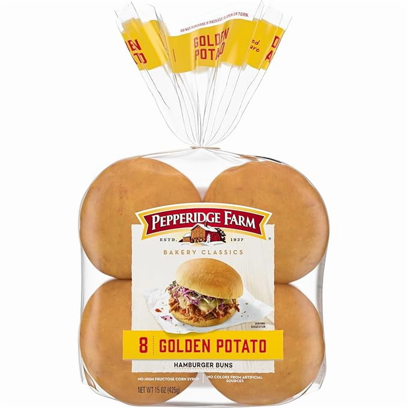 Pepperidge Farm Golden Potato Hamburger Buns, 8-Pack Bag - Walmart.com