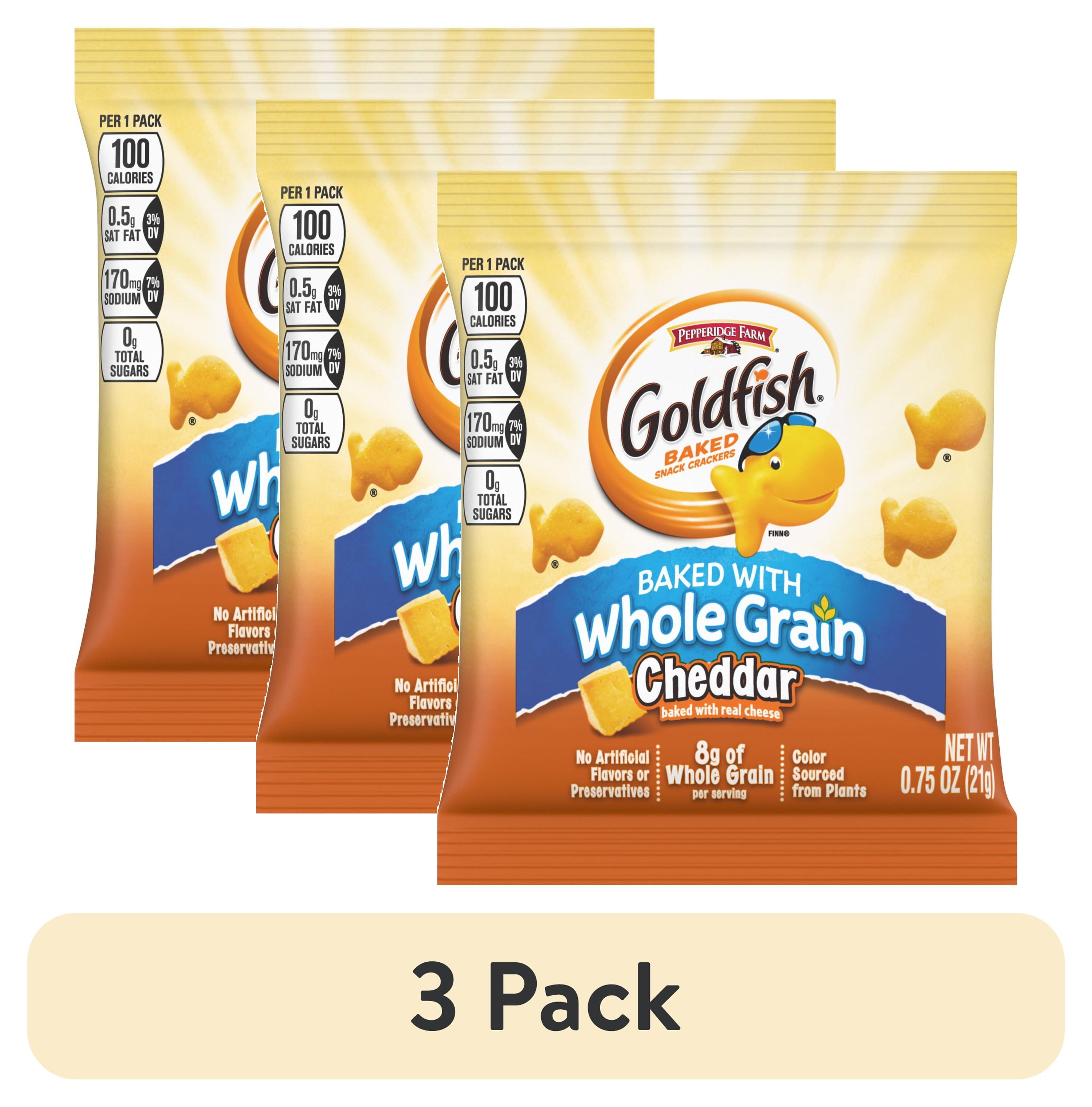 (3 pack) Pepperidge Farm Goldfish Baked with Whole Grain Cheddar ...