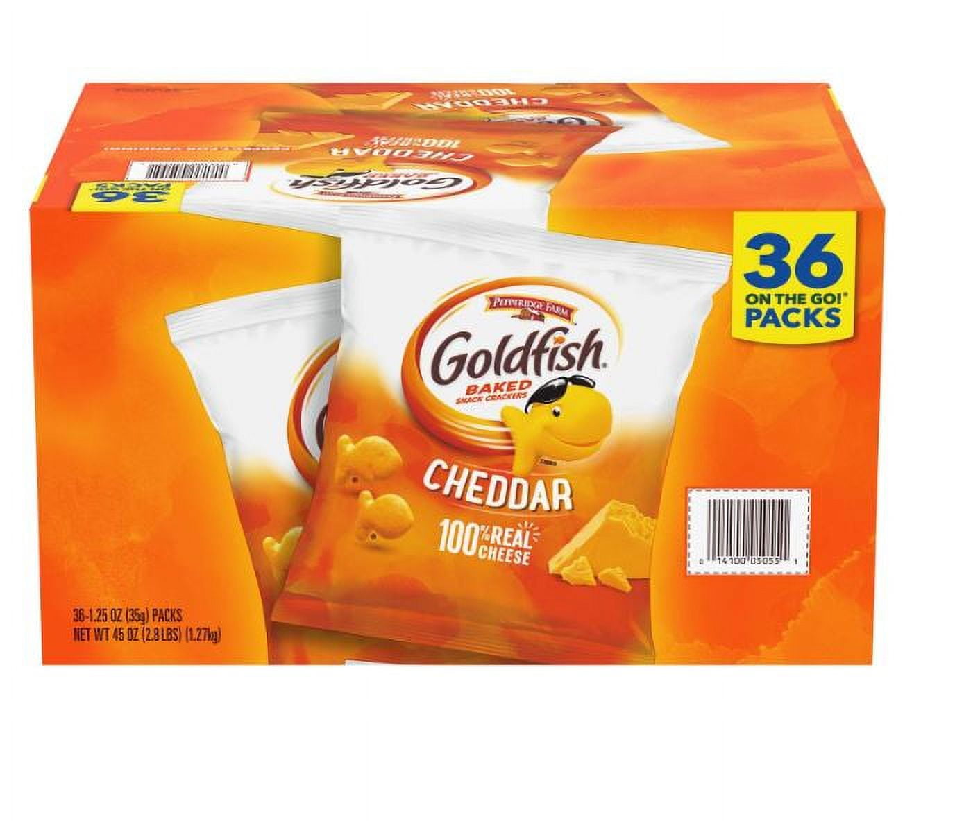 Pepperidge Farm Goldfish Cheddar Crackers (1.25 oz., 36 ct.) pack of 2 ...