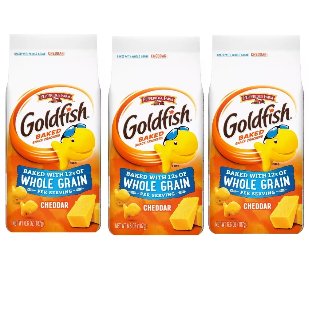 Pepperidge Farm Goldfish, Whole Grain Cheddar Crackers, 3-Pack 6.6 oz ...