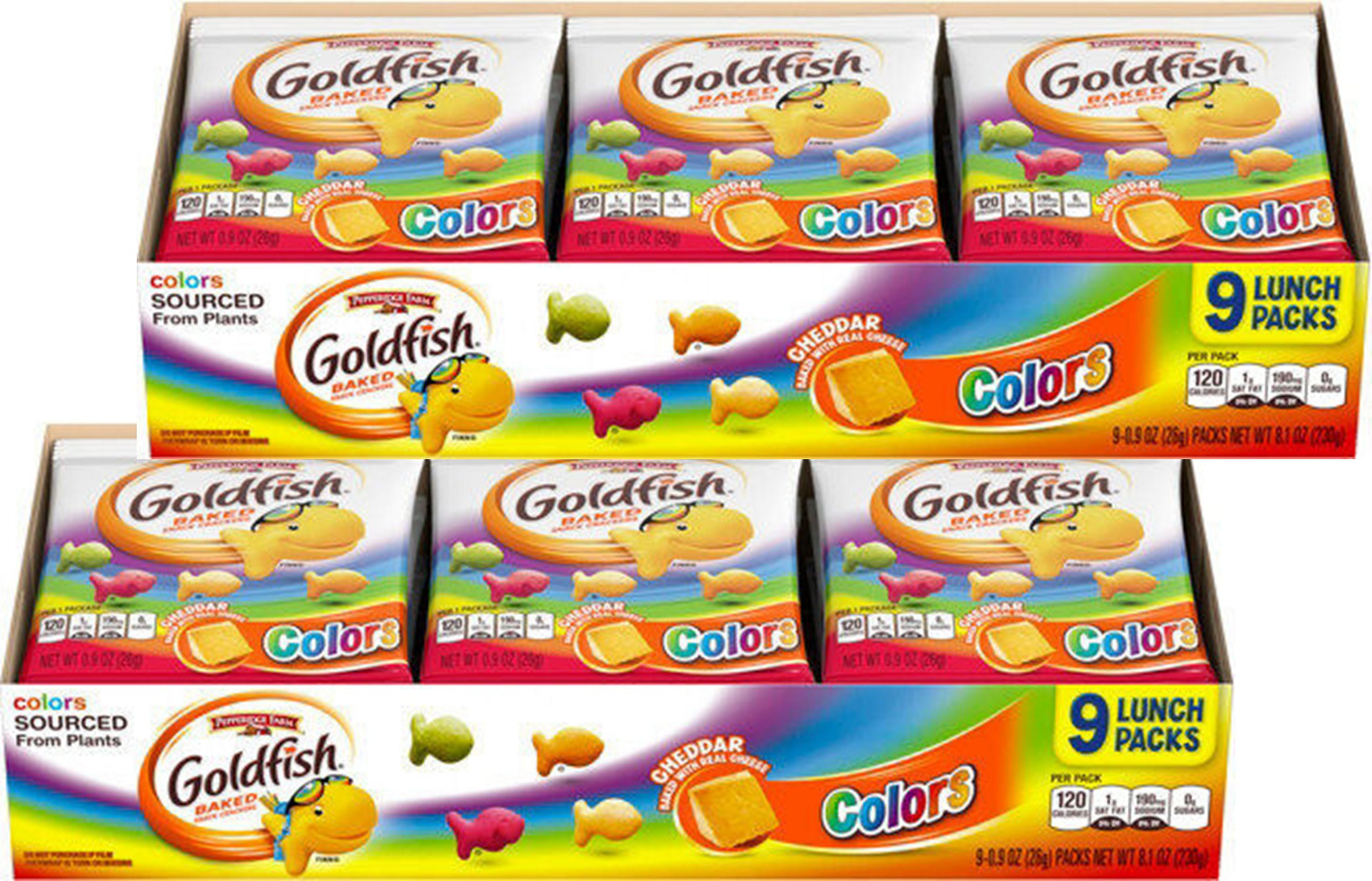 Pepperidge Farm Goldfish, Colors Cheddar Crackers, 2-Pack 9 Count Lunch ...