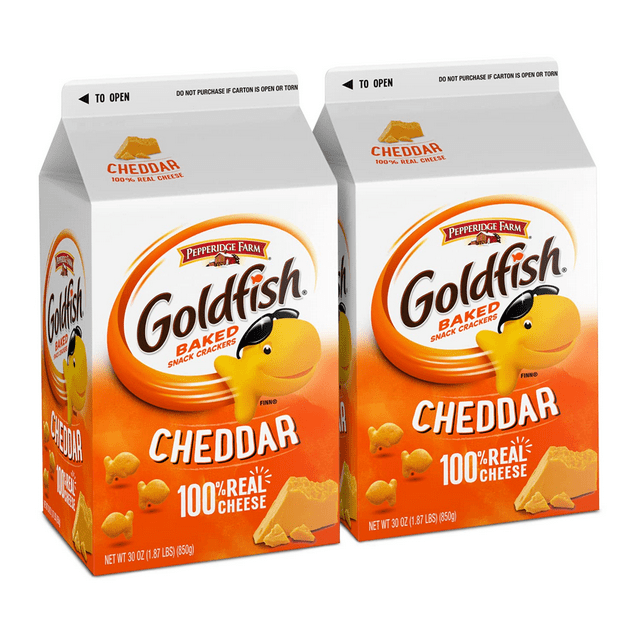 Pepperidge Farm Goldfish Crackers, Cheddar Cheese, 2-Pack 30 oz. Bulk ...