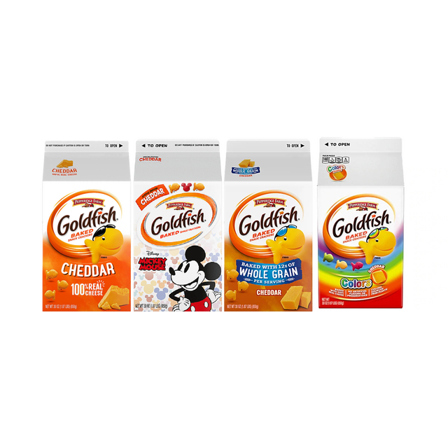 Pepperidge Farm Goldfish Crackers, Cheddar, Disney, Whole Grain, Colors ...