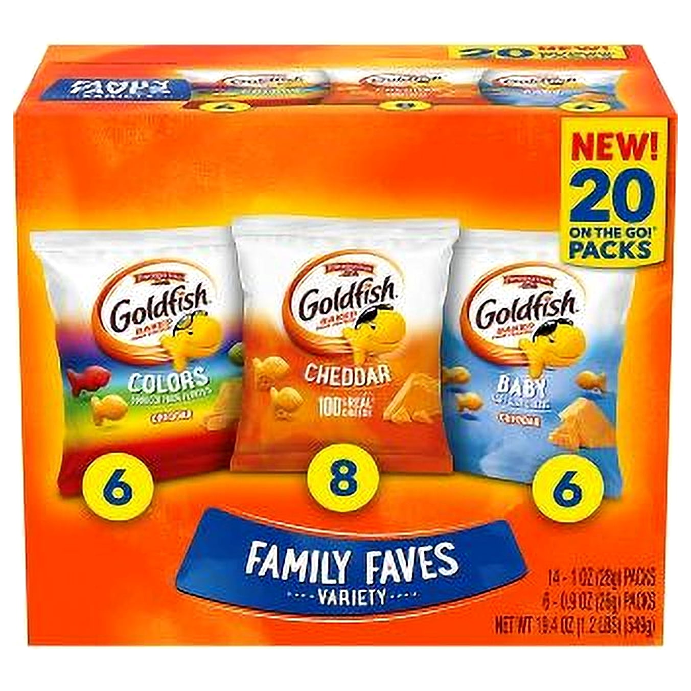 Pepperidge Farm Goldfish Crackers Variety Pack, 20 Single-Serving Snack ...
