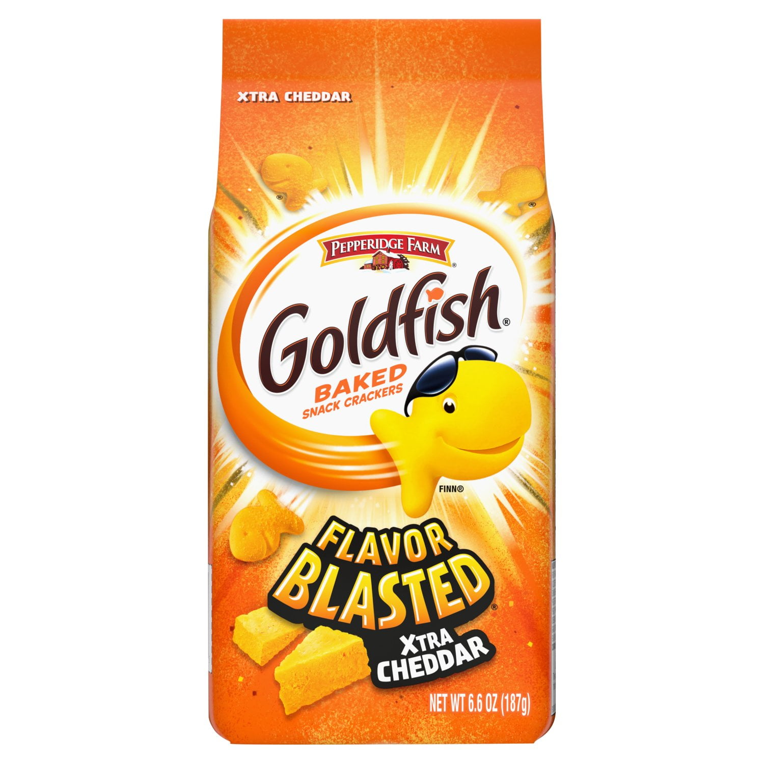 Pepperidge Farm Goldfish Crackers Flavor Blasted Extra Cheddar 6.6 oz ...