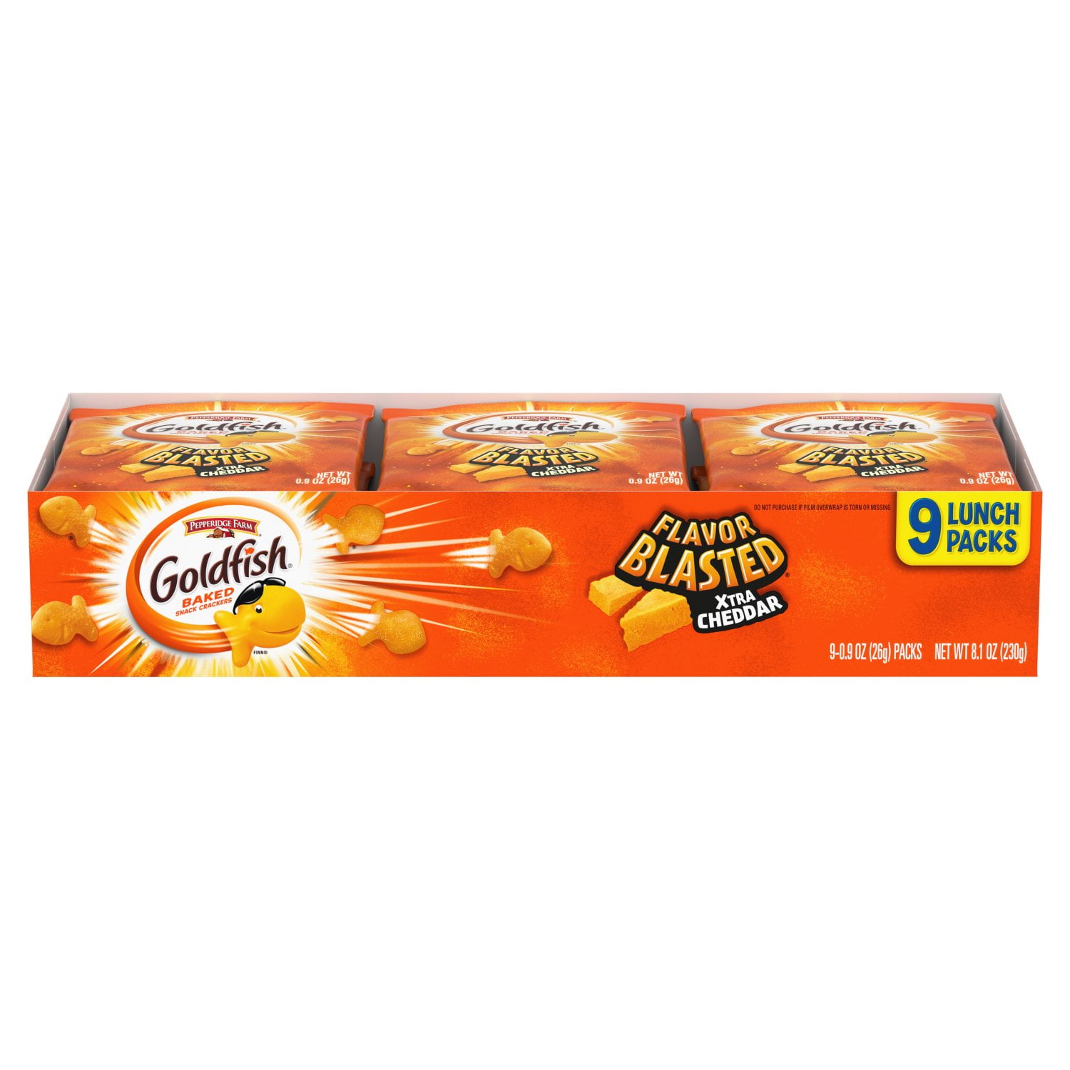 Pepperidge Farm Goldfish Crackers Flavor Blasted Extra Cheddar Tray 9 ...