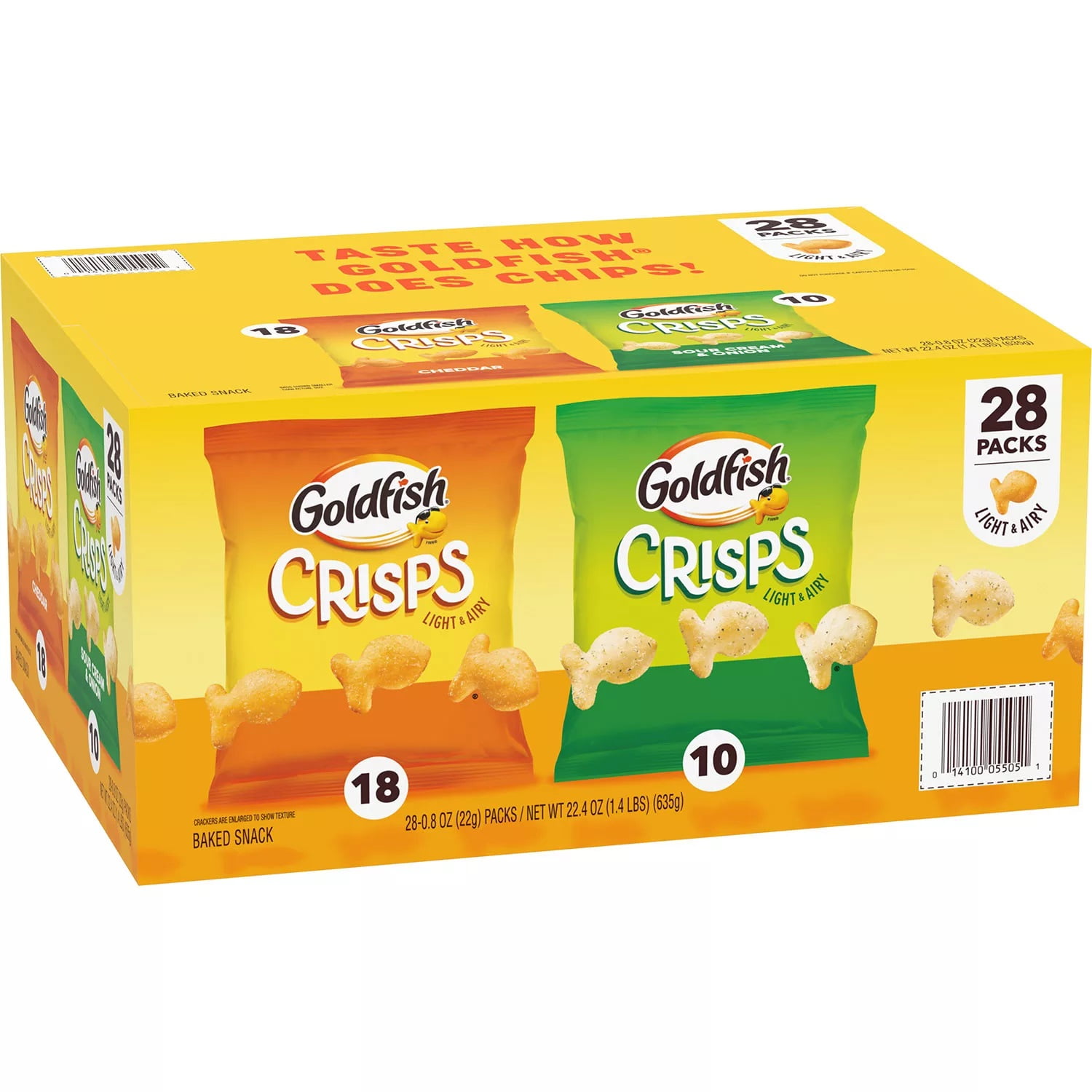 Pepperidge Farm Goldfish Crisps Bulk Snack Bags, Variety Pack, 0.8 ...