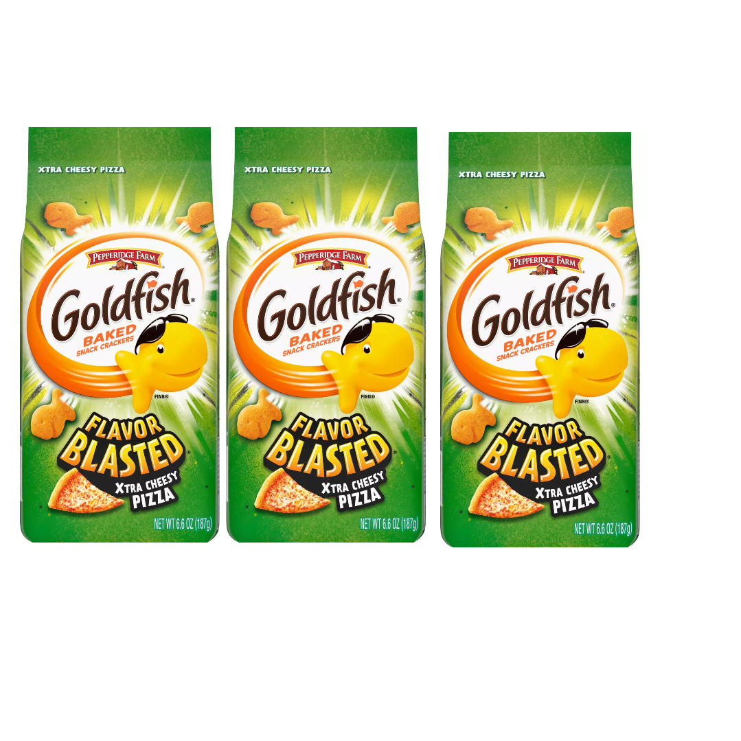 Pepperidge Farm Goldfish Flavor Blasted Xtra Cheesy Pizza Crackers, 6.6 ...