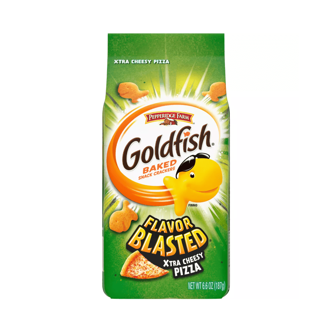 Pepperidge Farm Goldfish Flavor Blasted Xtra Cheesy Pizza Crackers, 6.6 ...