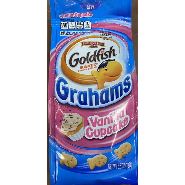 Pepperidge Farm Goldfish GRAHAMS VANILLA CUPCAKE Baked Snack Crackers 6 ...
