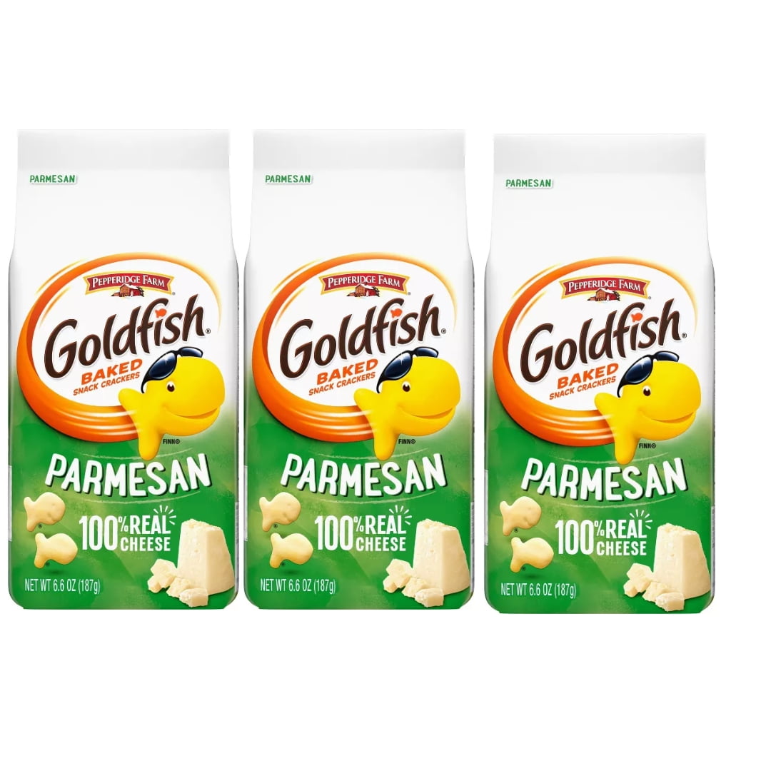 Pepperidge Farm Goldfish Parmesan Crackers - 6.6oz Bag Pack of 3 ...