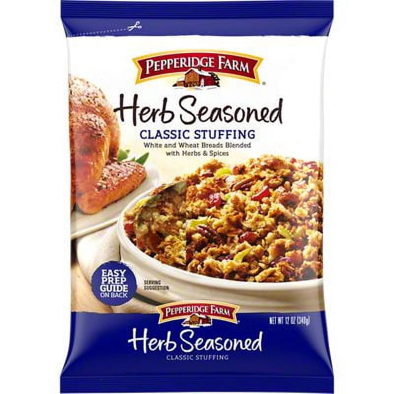 Pepperidge Farm Herb Seasoned Stuffing, 12 oz, Classic Bread Cubes, Dry ...