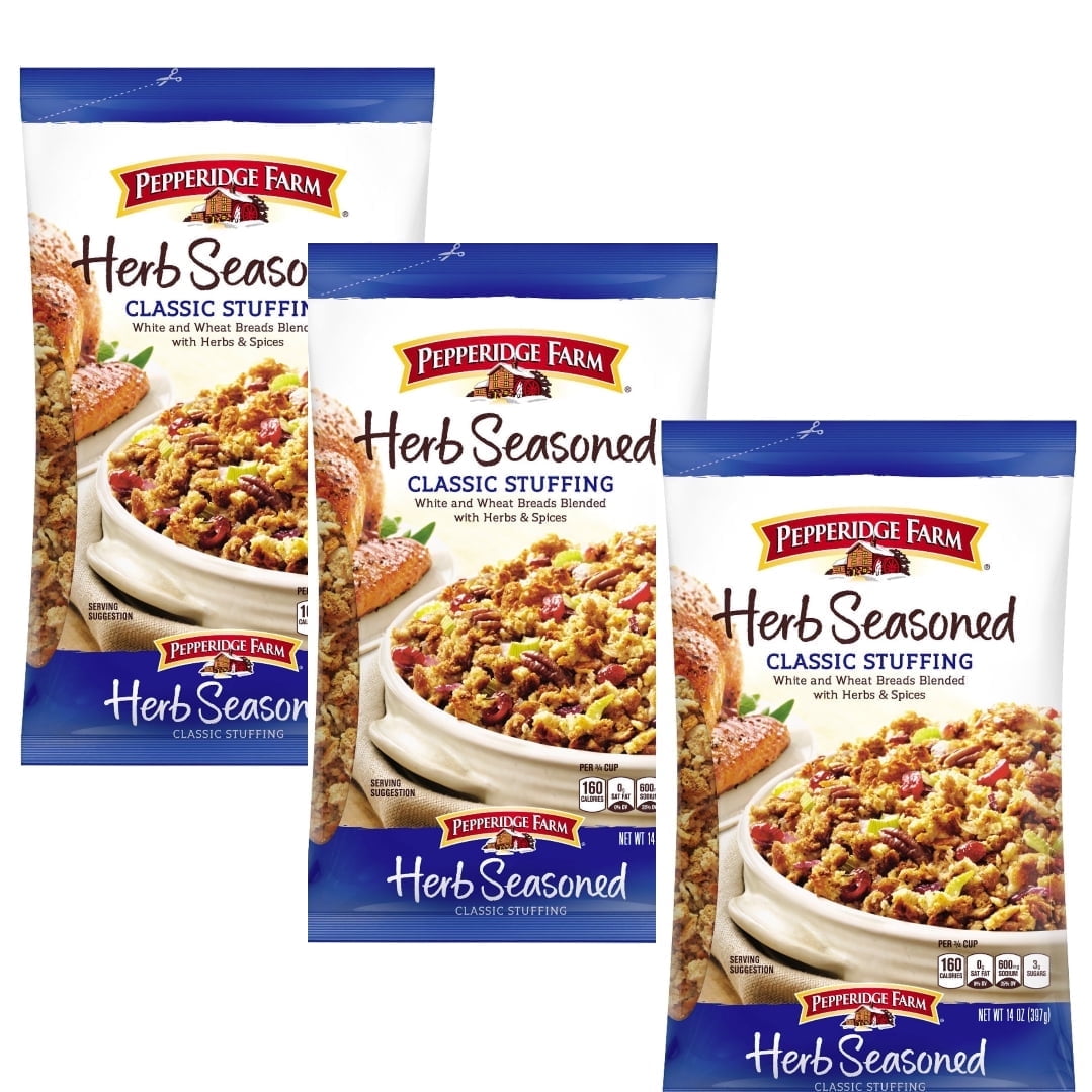 Pepperidge Farm Herb Seasoned Classic Stuffing, 14 oz. Bag pack of 3 ...