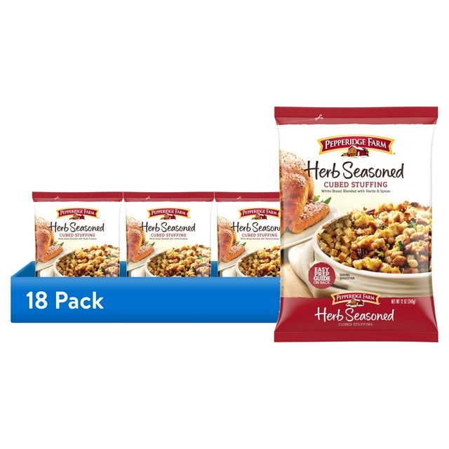 (18 pack) Pepperidge Farm Herb Seasoned Cubed Stuffing, 12 oz. Bag ...