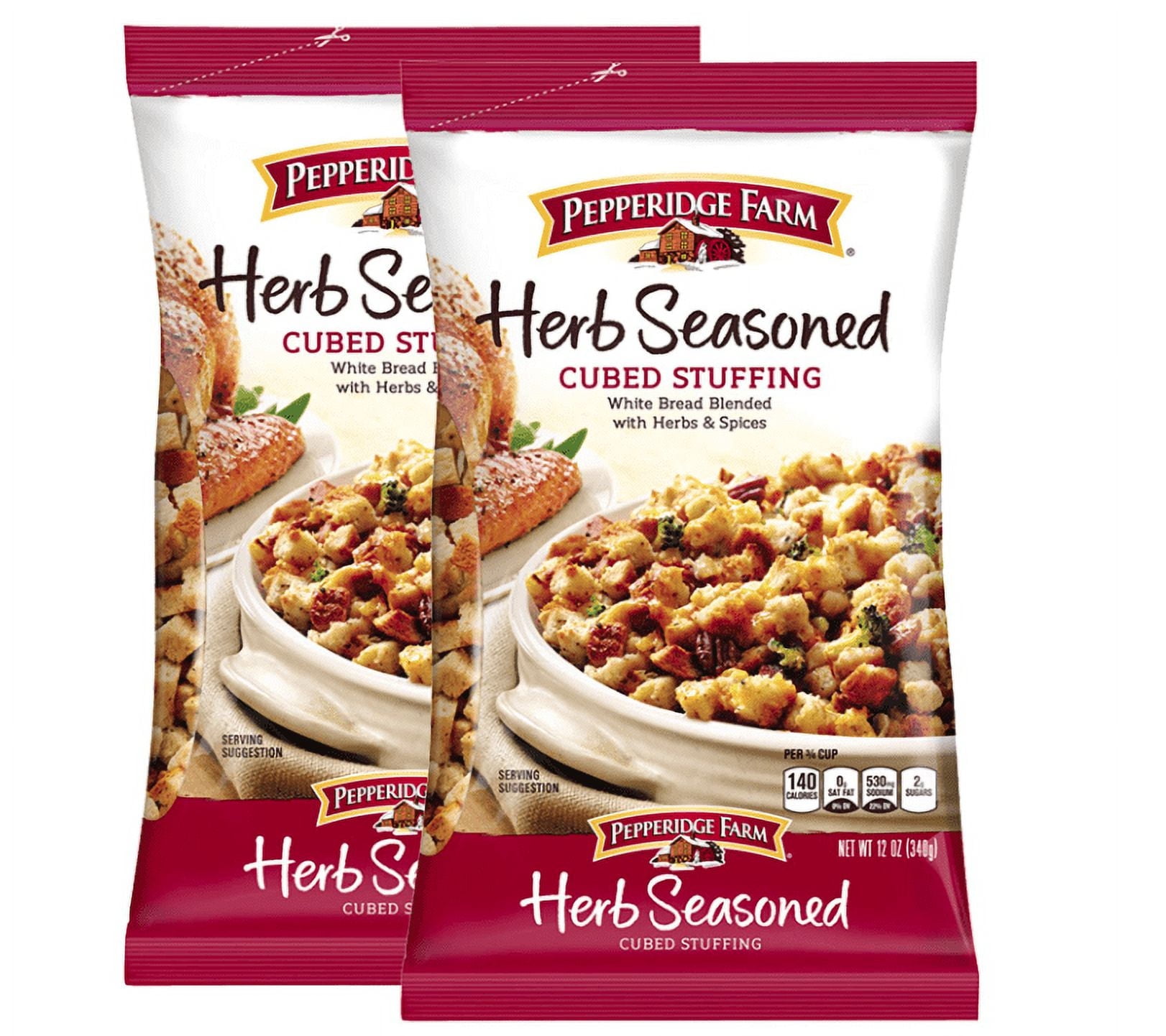 Pepperidge Farm Herb Seasoned Cubed Stuffing Pack of 2, 12 Oz Bag ...