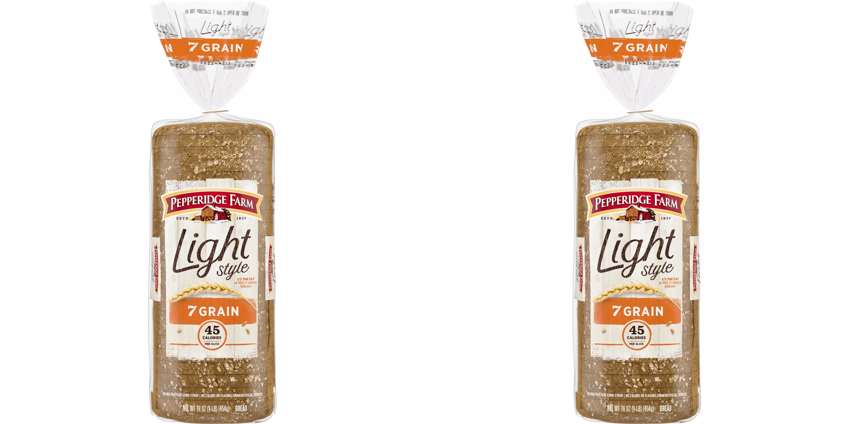 Pepperidge Farm Light Style 7 Grain Sliced Bread, 16 oz pack of 2 ...