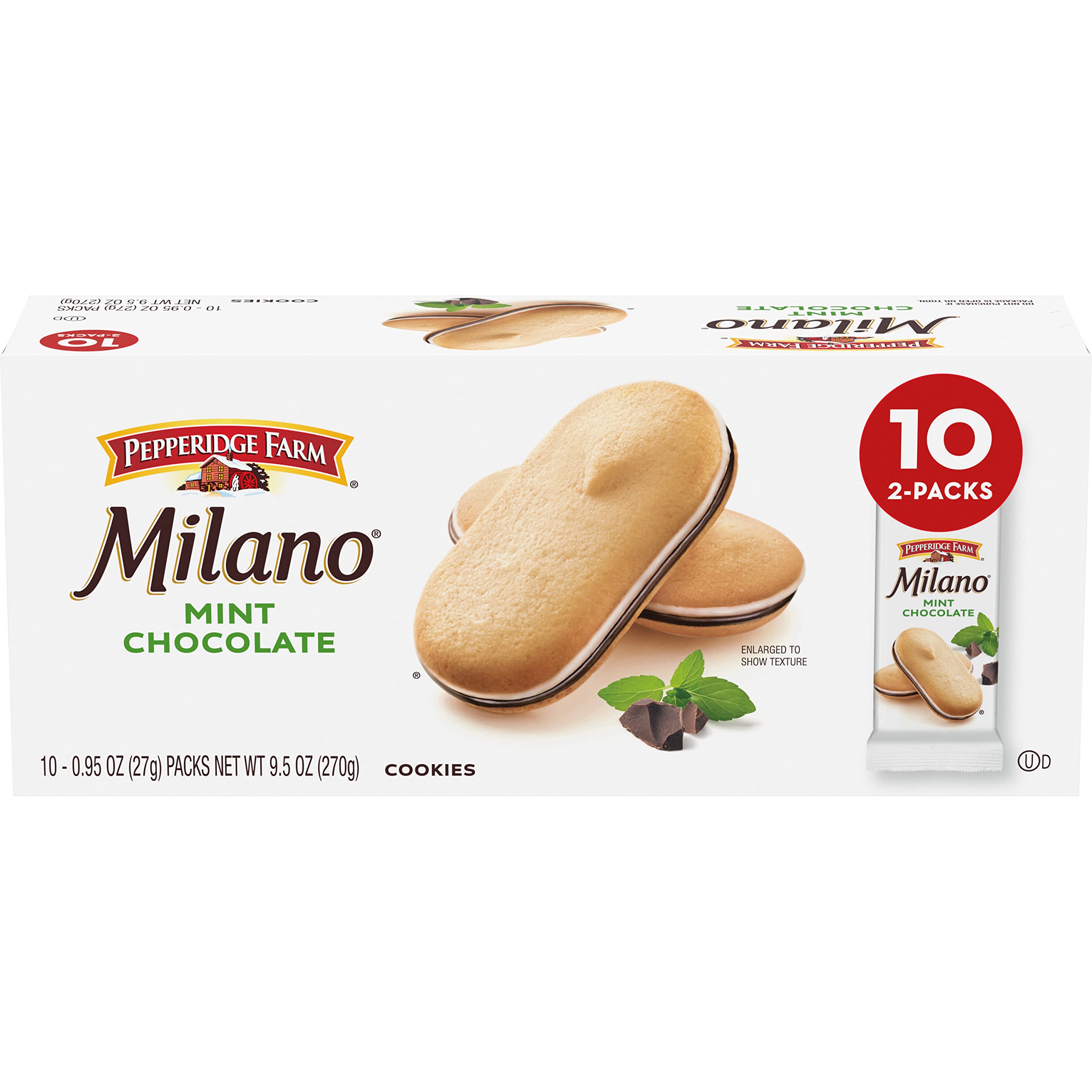 Pepperidge Farm Milano Cookies, Mint, 10 NSD3 Packs, 2 Cookies per Pack ...
