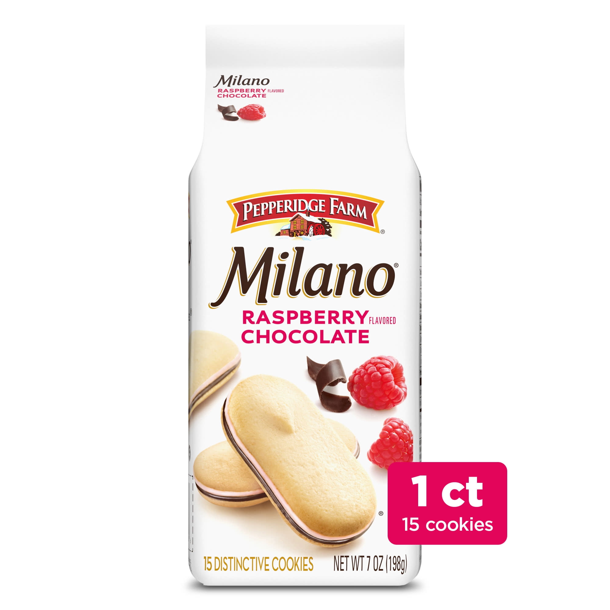 Pepperidge Farm Milano Cookies, Raspberry Chocolate, 7 oz Bag - Walmart.com