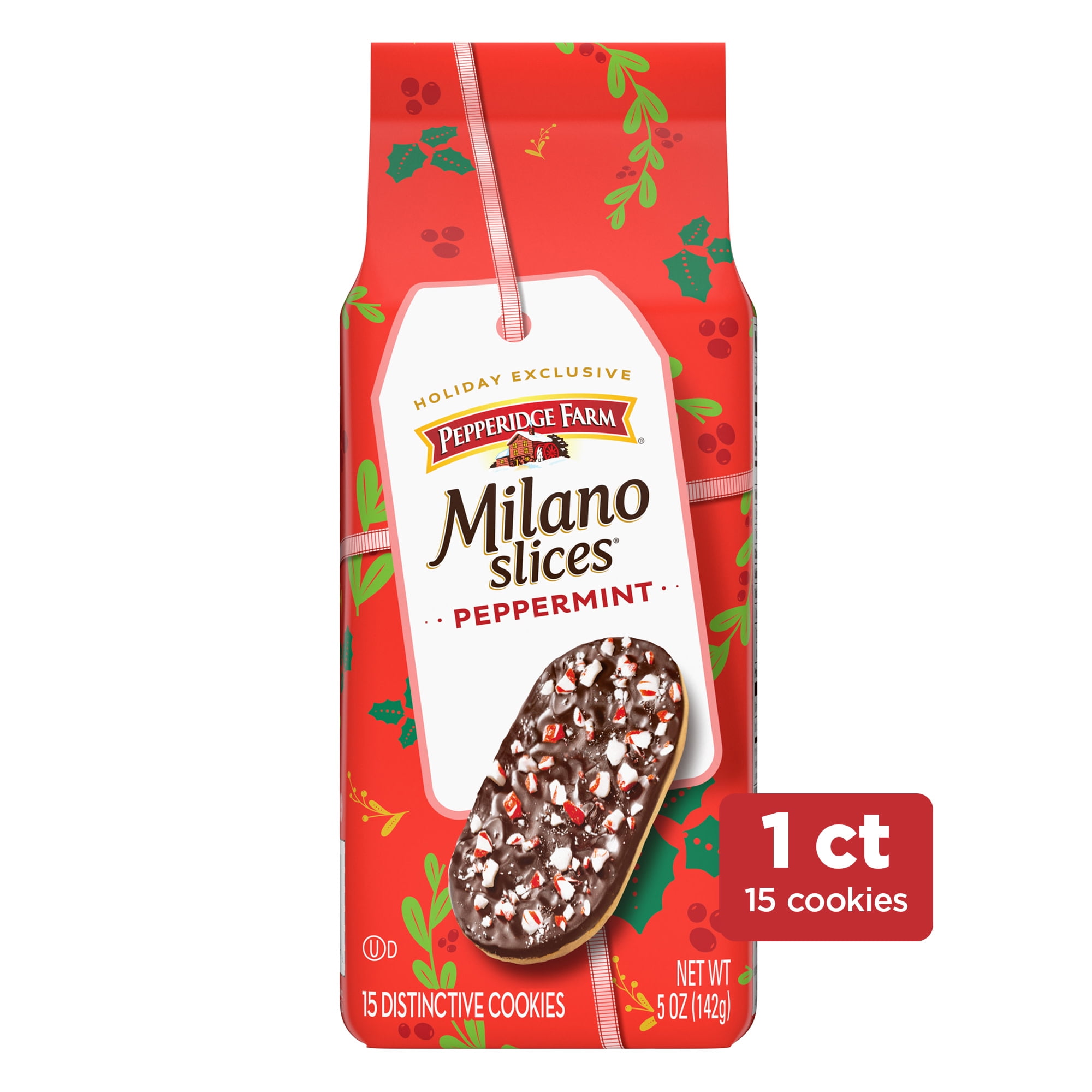 Pepperidge Farm Milano Holiday Mint Dark Chocolate Covered Peppermint ...