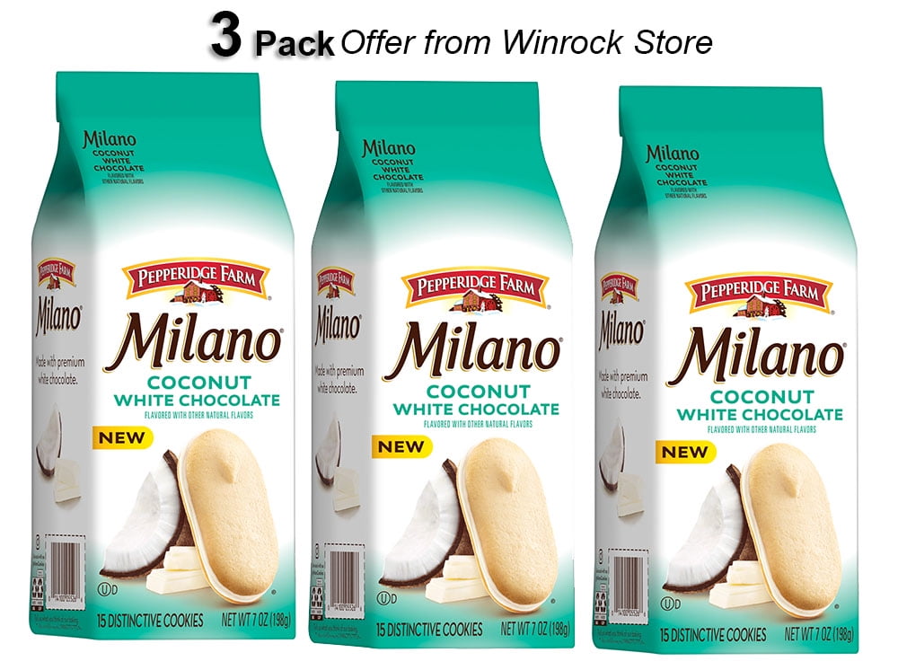 Pepperidge Farm Milano White Chocolate Coconut Flavored Cookies, 7 oz ...