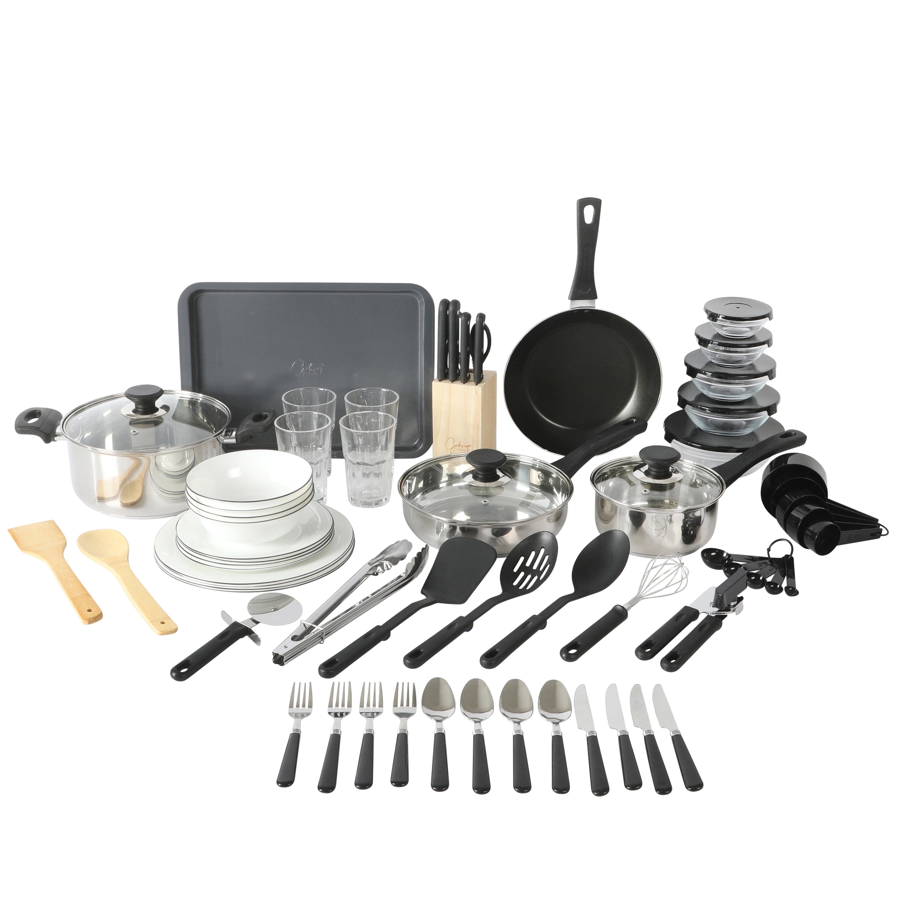 Gibson Home 71-Piece Stainless Steel Silver Cookware Combo Set ...
