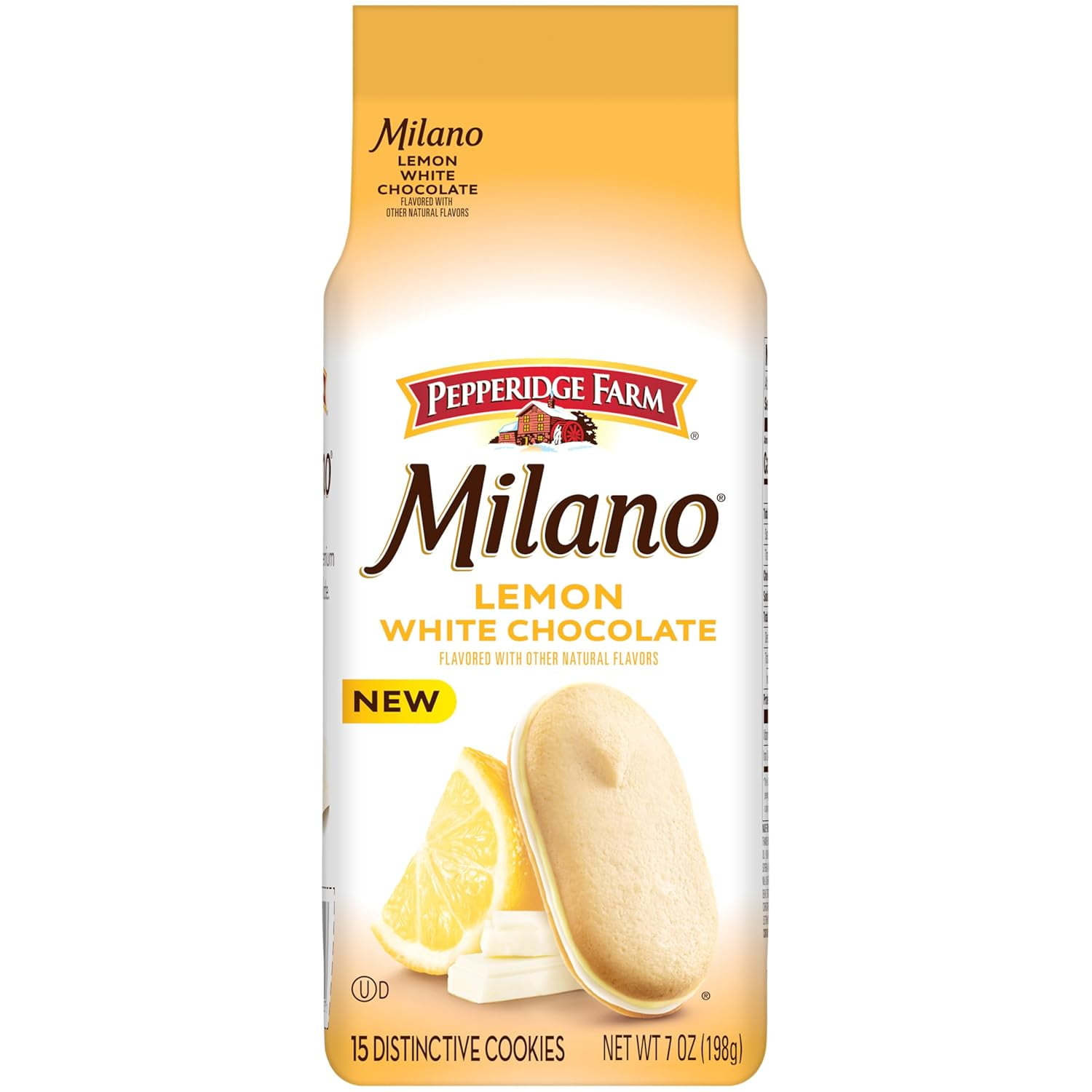 Pepperidge Farm Milano White Chocolate Lemon Flavored Cookies, 7 Oz Bag ...
