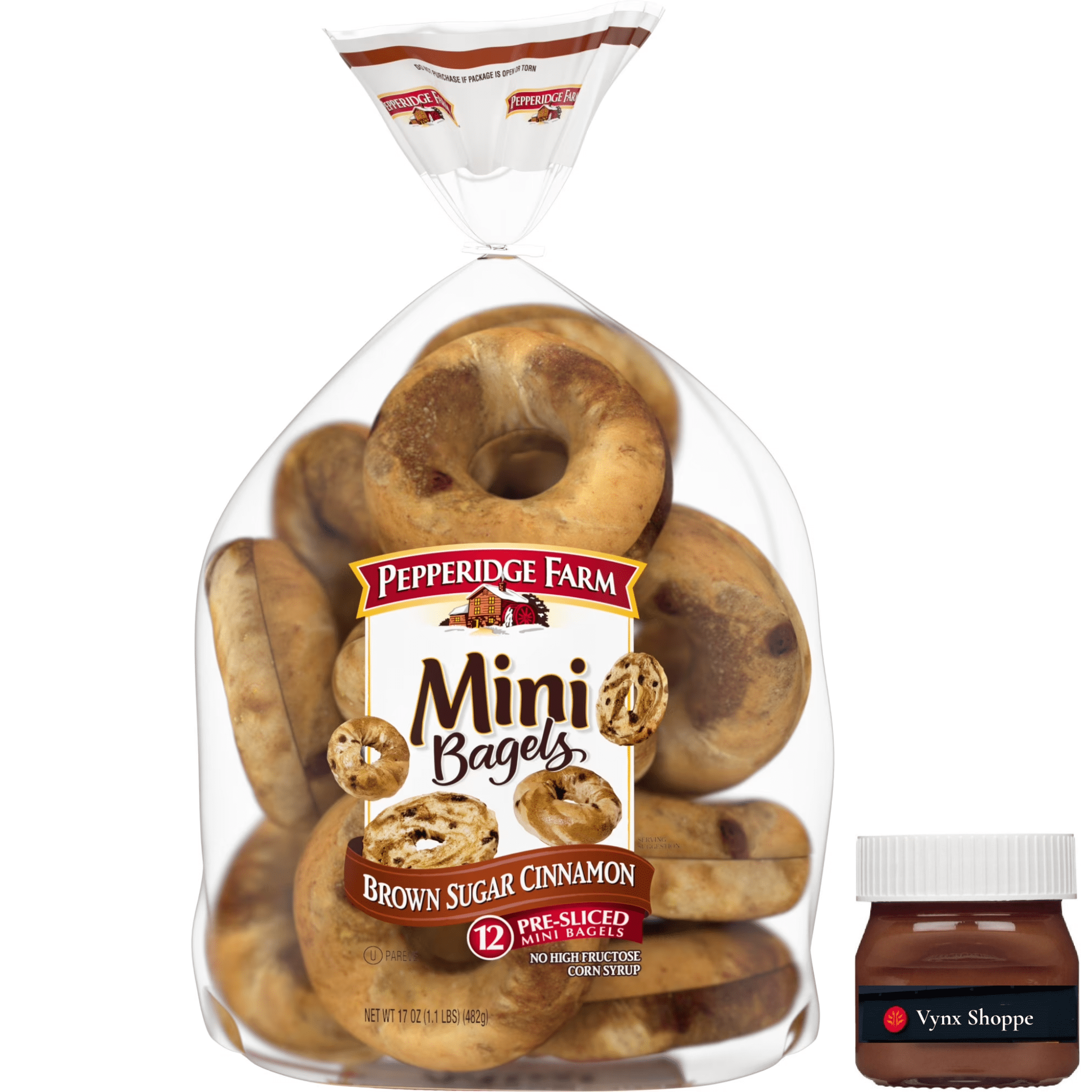 Pepperidge Farm Mini Bagels, Brown Sugar Cinnamon, 17 oz. Bag, 12-Pack ...
